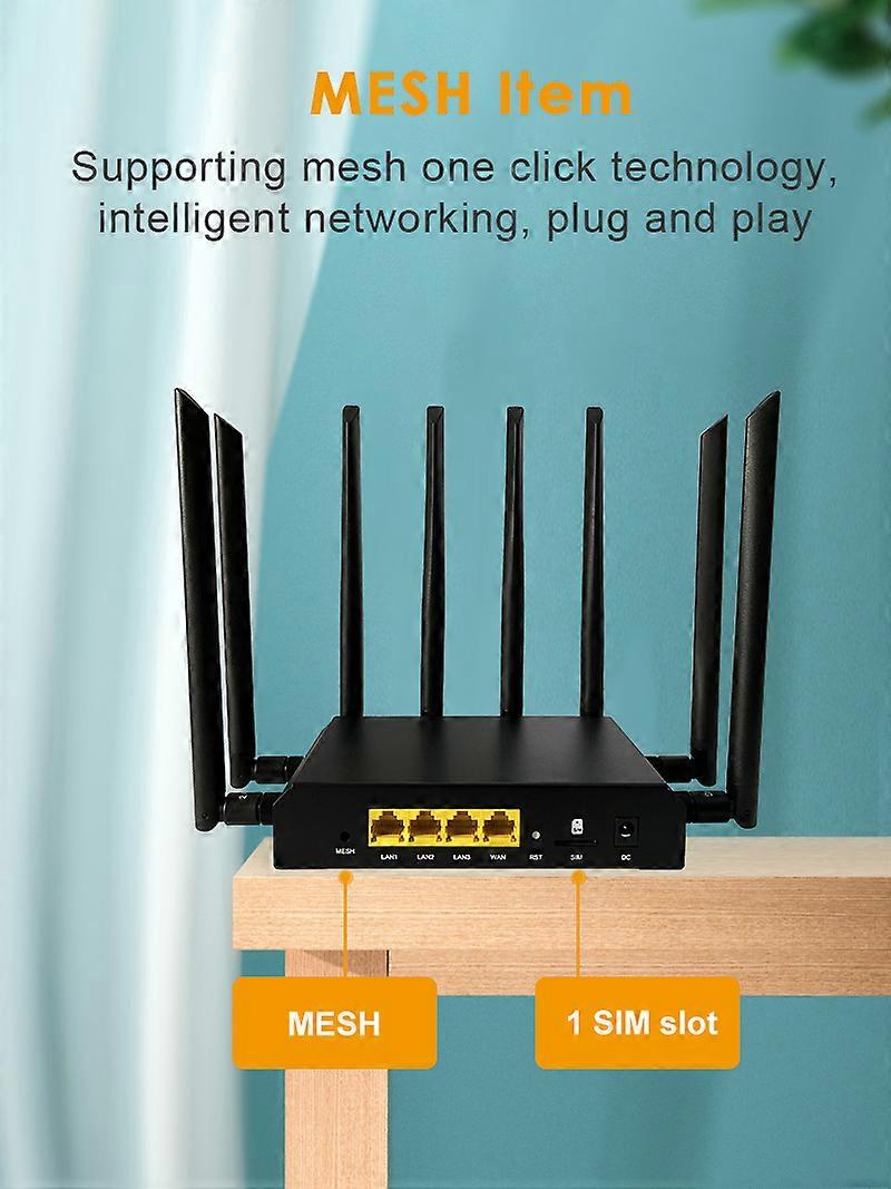 4G 5G Openwrt Router Wifi6 Mesh 1800Mbps with Sim Card Gigabit LAN 2 ...