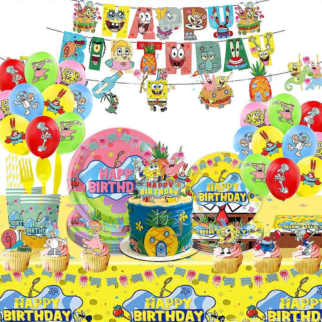 SpongeBob SquarePants Birthday Party Supply Disposable Banner Cake ...