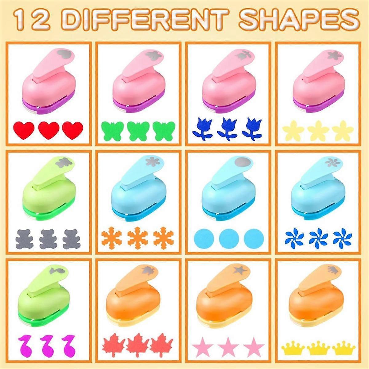 12Piece Craft Hole Punch 1 Inch Hole Punch 18Piece Craft Paper ...