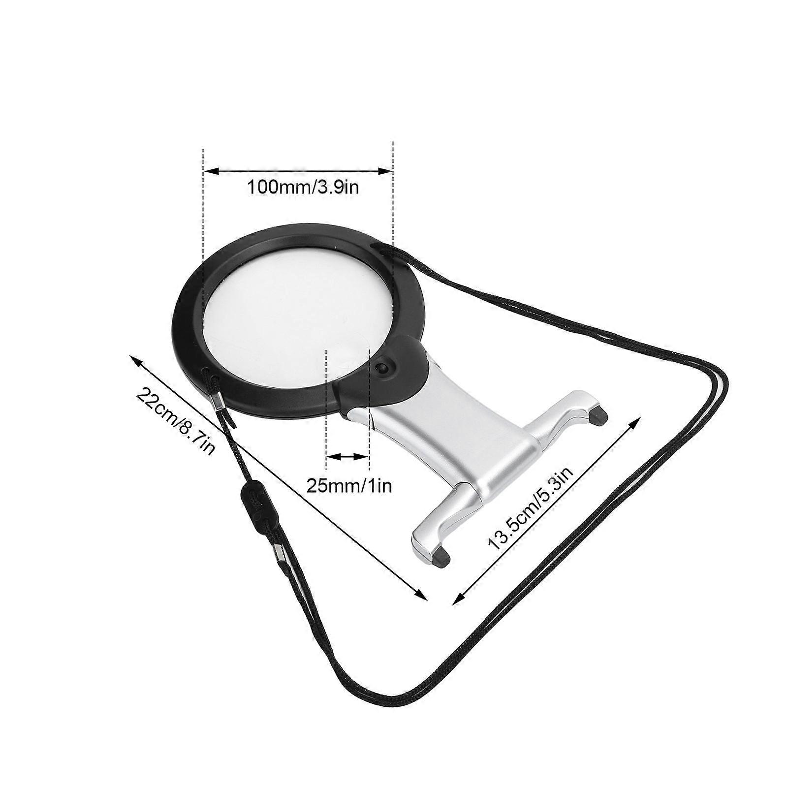 26X Dual LED Reading Magnifier Handheld Neck Wearing MultiFunction ...