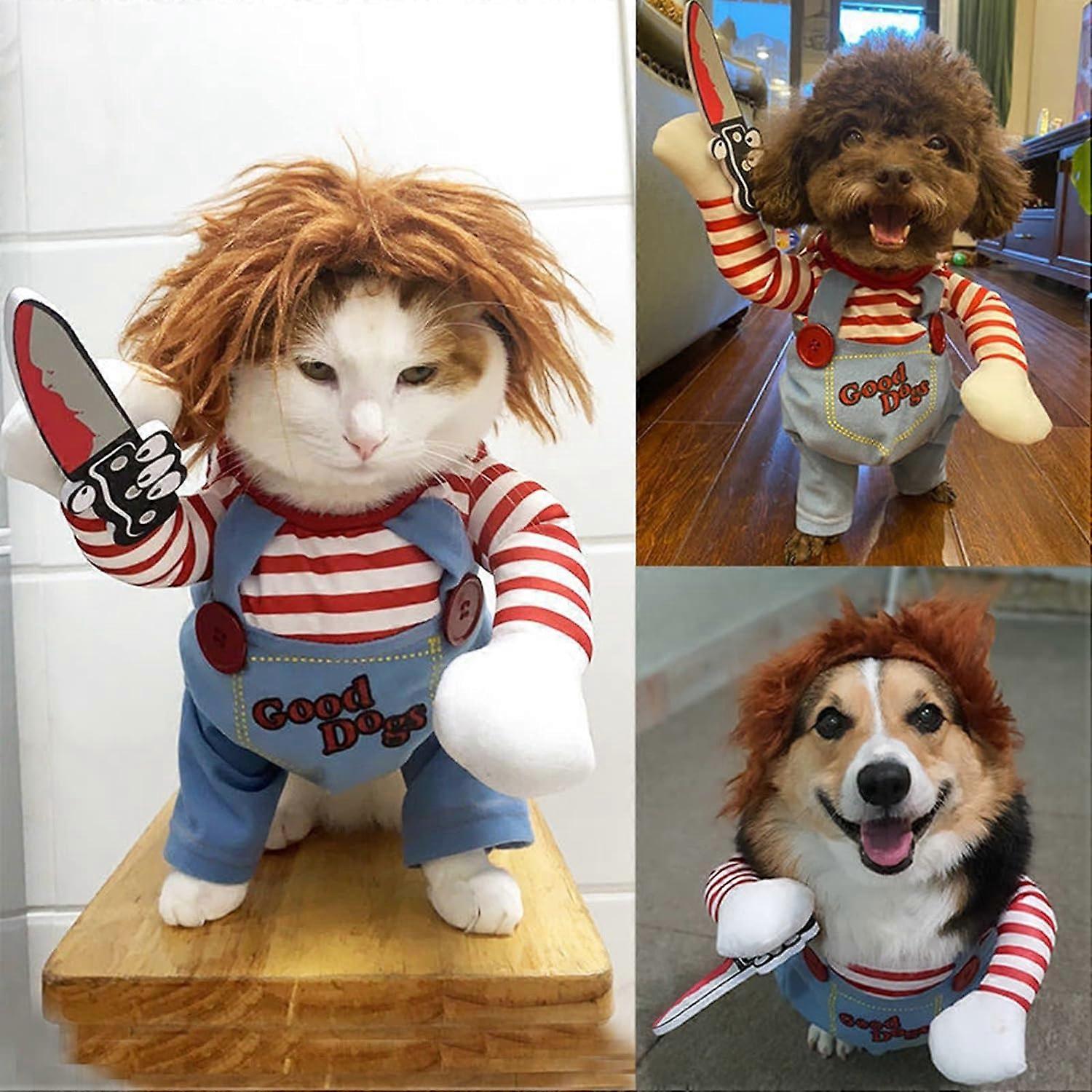 Pet Deadly Doll Dog Costume, Cute Dog Cosplay Halloween Christmas Funny ...