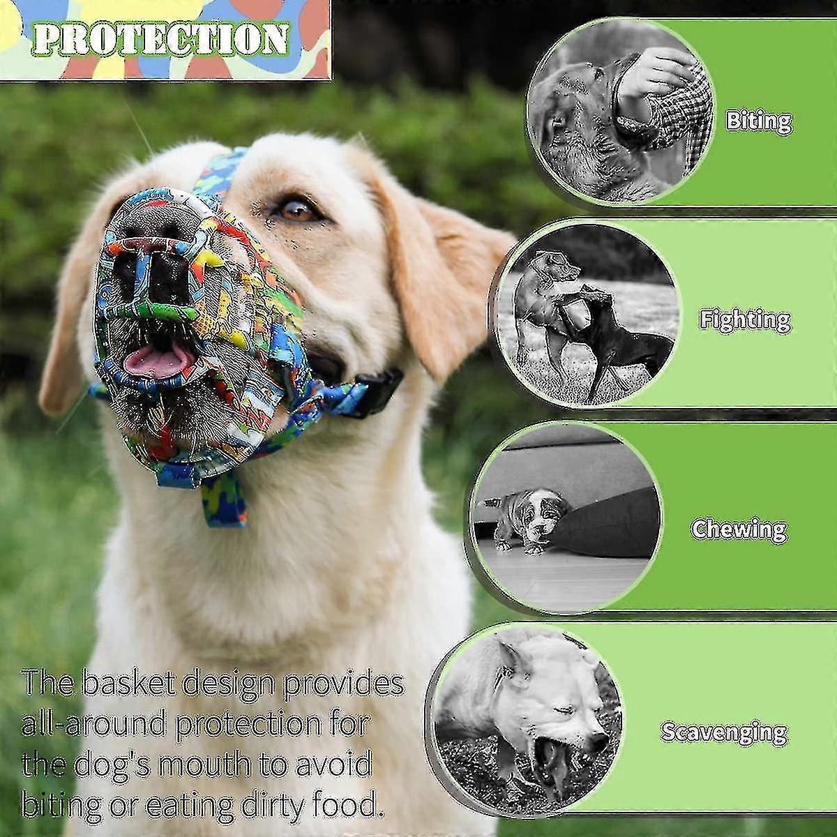 Dog Muzzle, Silicone Basket Muzzle For Small Medium Large Dogs, Soft ...