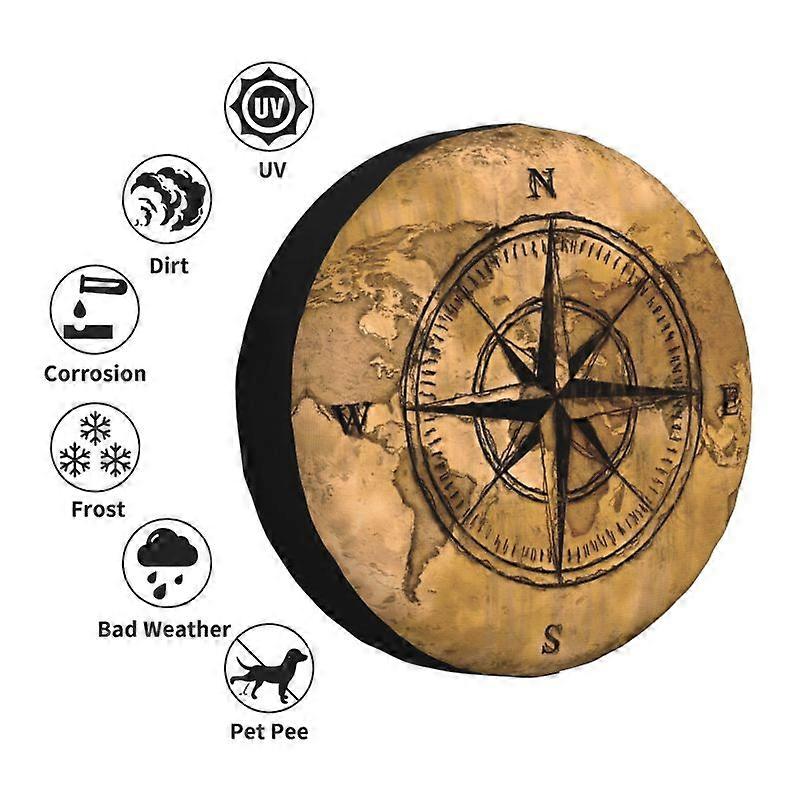 Compass rose and world map spare tire cover for toyota rav4 jeep rv suv ...