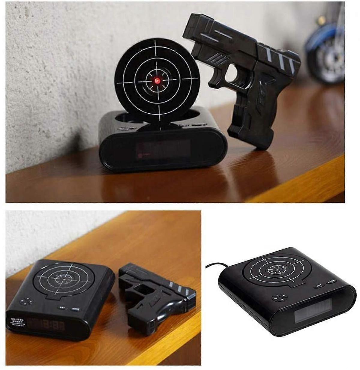 SBSG Target Wake UP Alarm Clock, Creative Gun Shooting Alarm ...