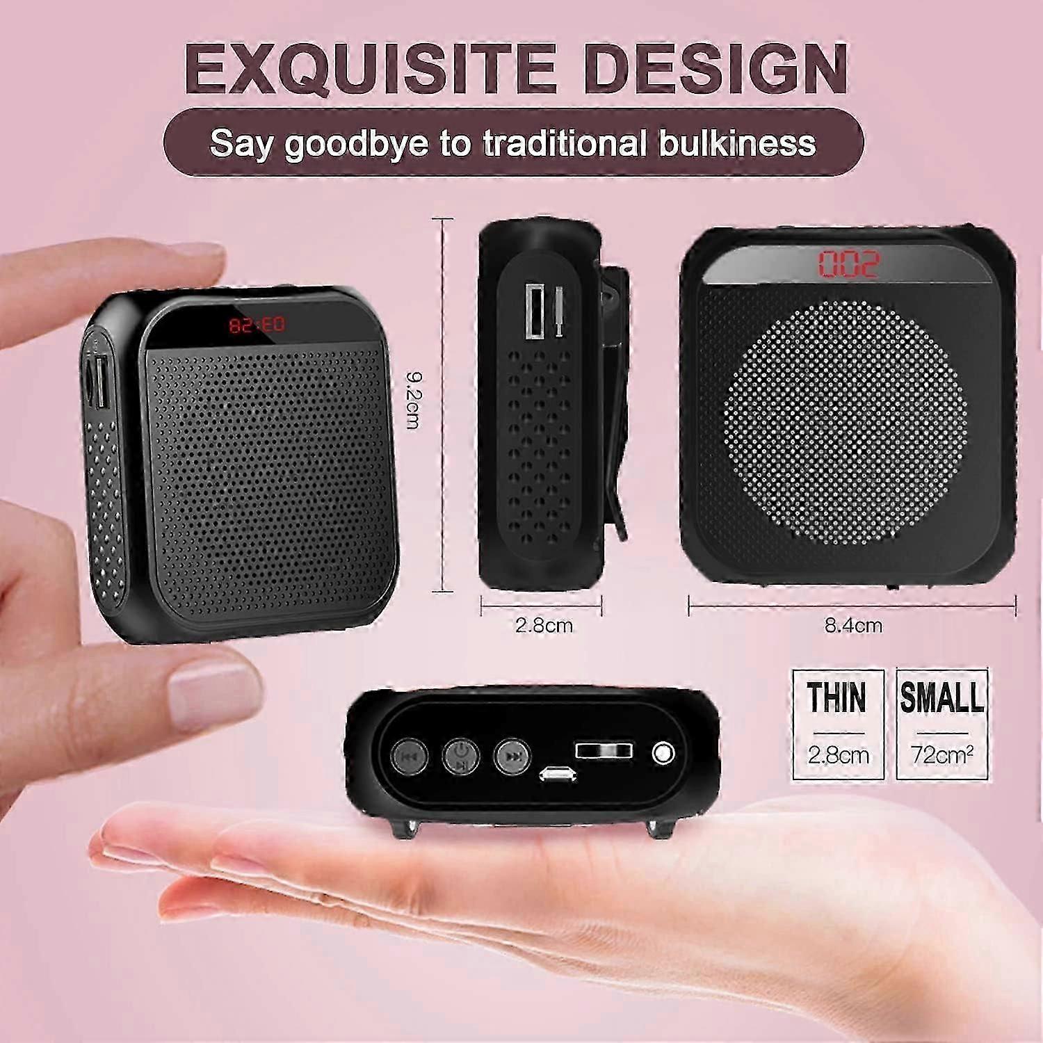 Voice Amplifier with Wired Microphone Headset, Portable Rechargeable PA ...