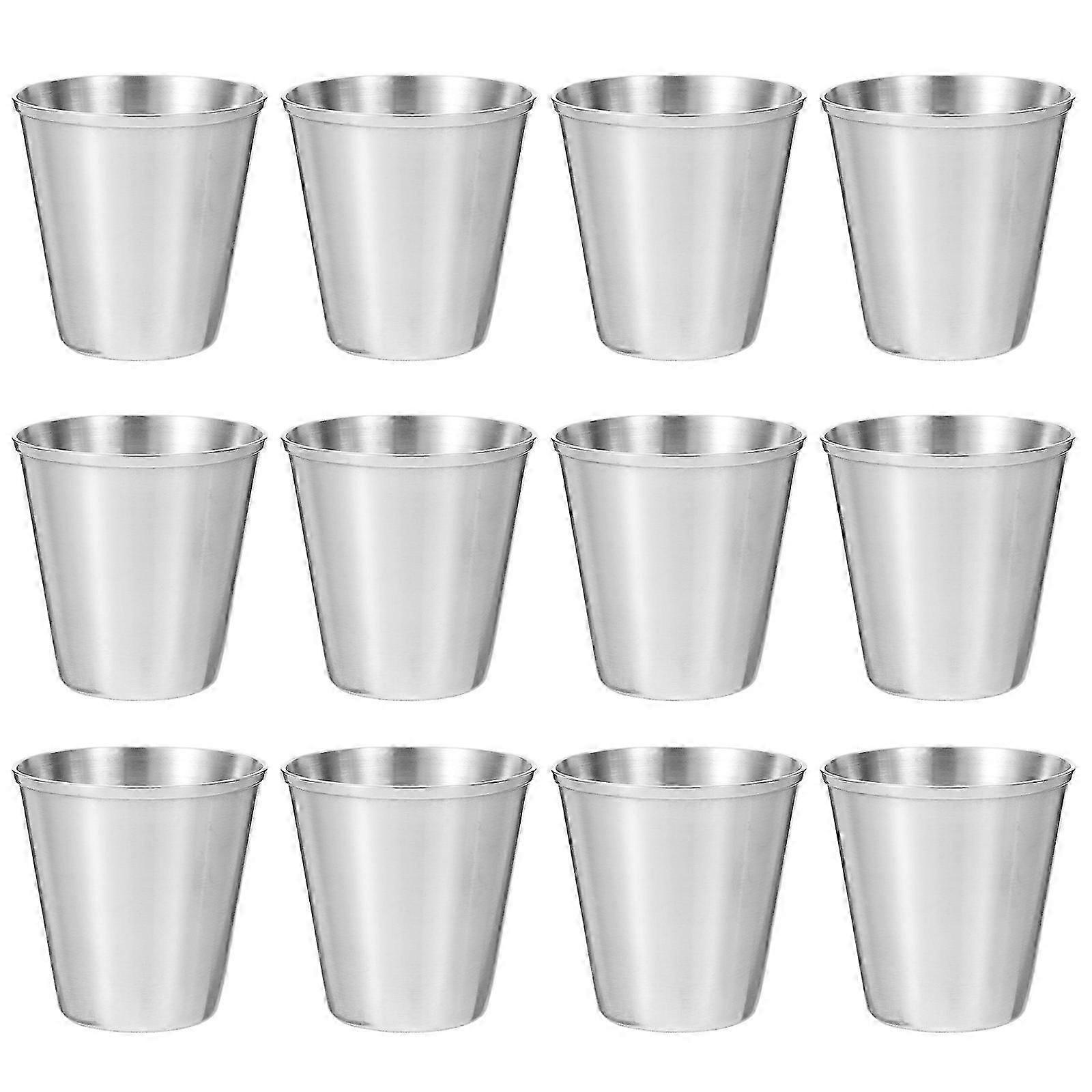 12pcs Stainless Steel Shot Cups Portable Drinking Tumbler Spirits Cup ...