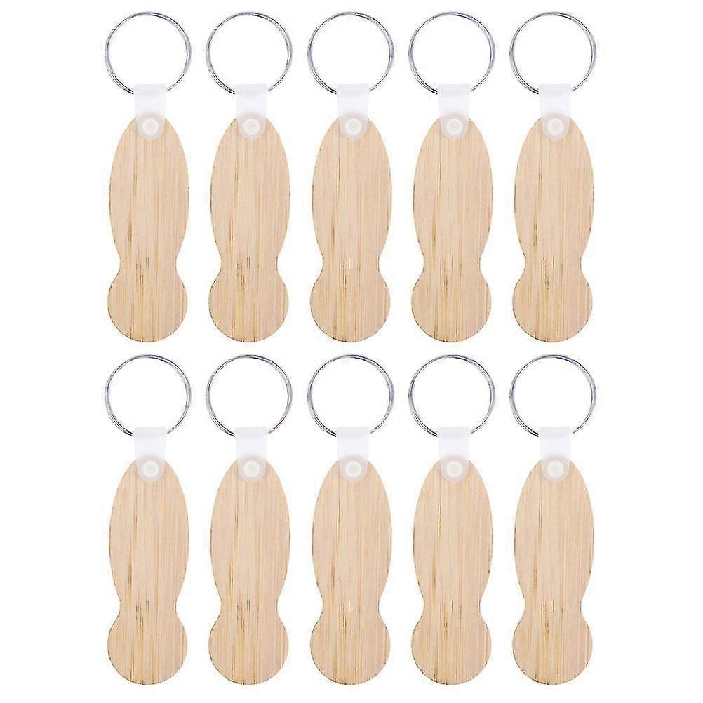 10pcs Shopping Trolley Tokens Bamboo Trolley Tokens Portable Key Ring ...