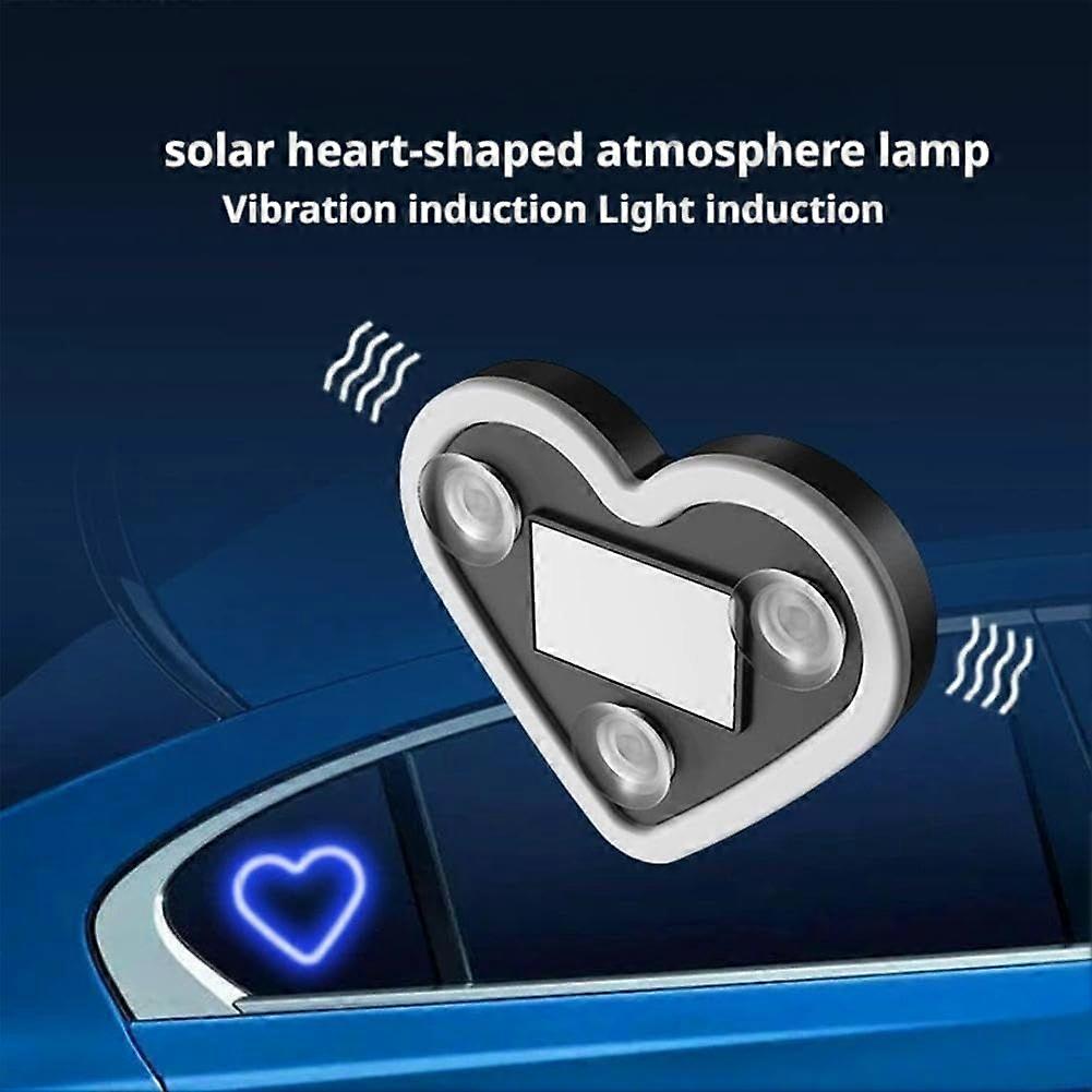 Solar-Powered Neon Lights Heart Shaped LED Sign Car Interior Atmosphere ...