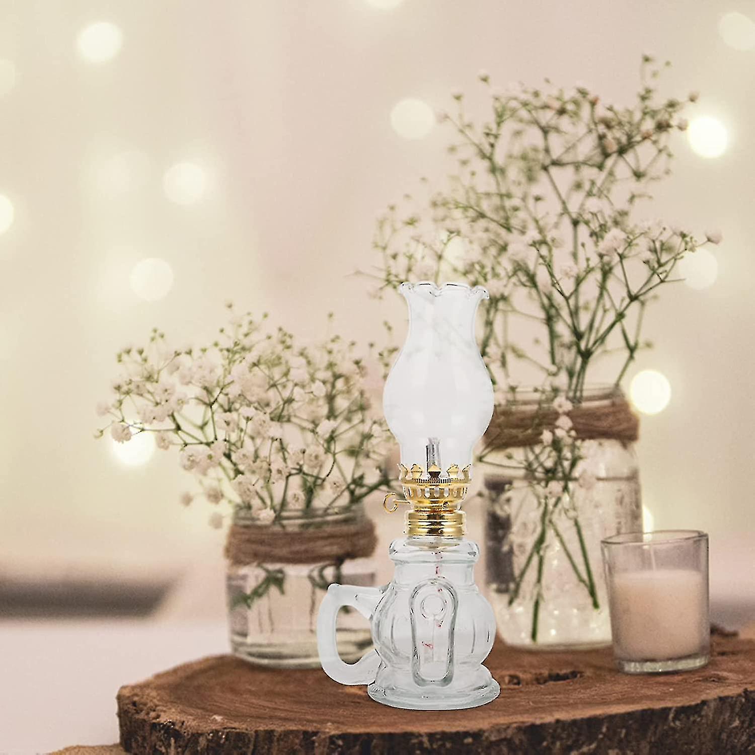 Set Kerosene Lamp Glass Oil Lamp Storm Lamp Vintage Hurricane Lantern ...