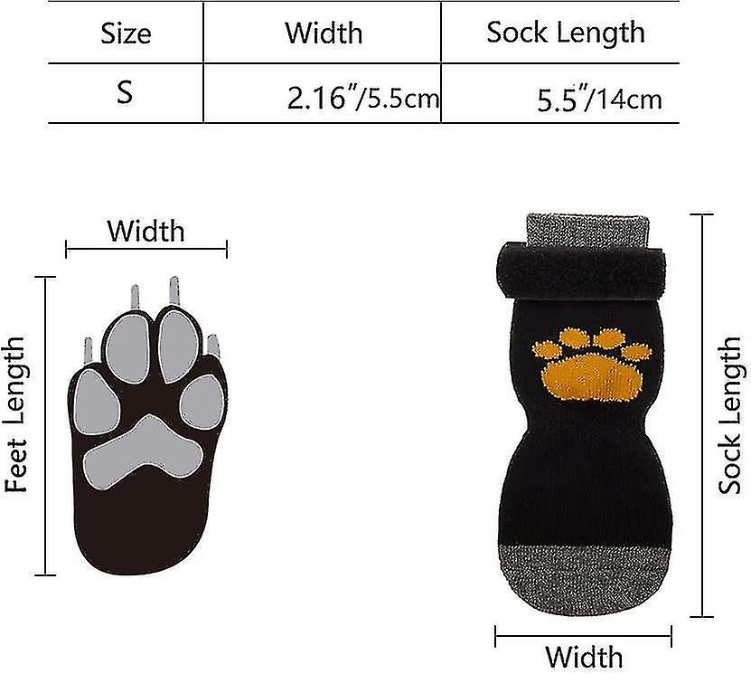 Anti-slip Dog Socks For Dogs 2 Pairs Soft Adjustable Paw Protection Dog ...