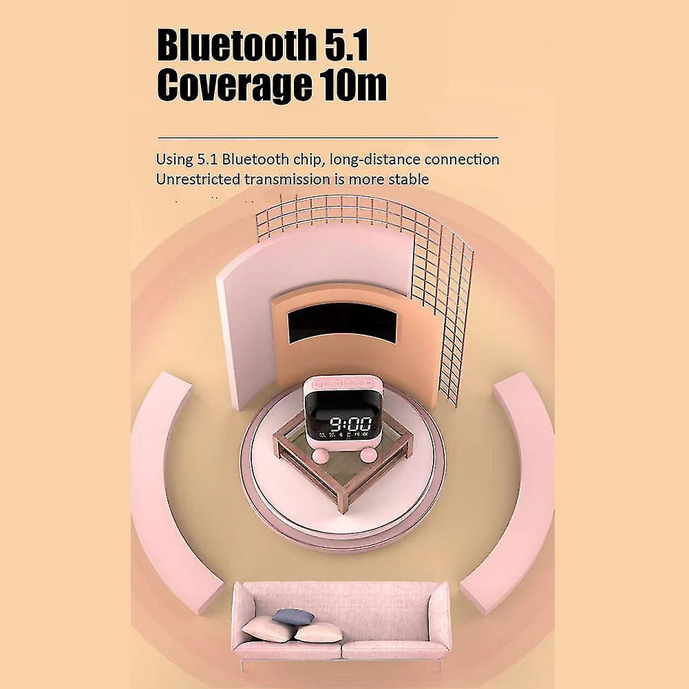 Wireless Fm Radio Portable Bluetooth Speaker Desktop Alarm Clock With ...