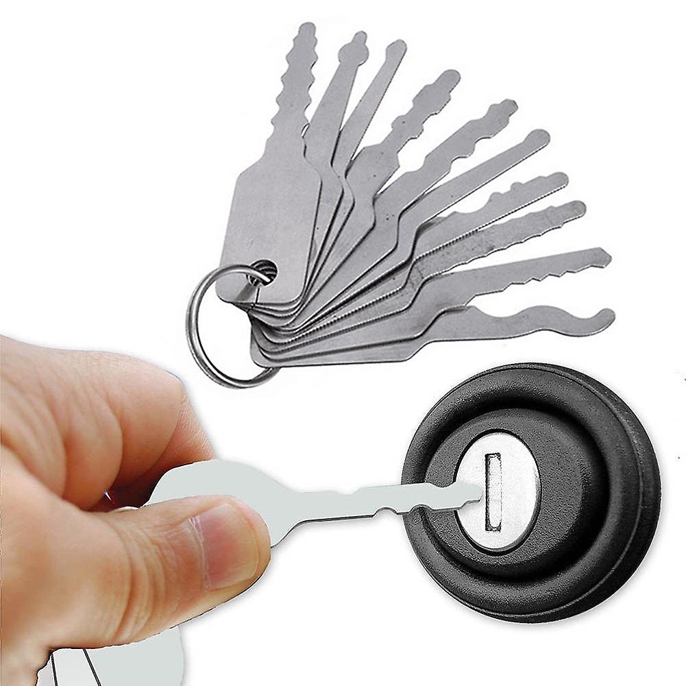 ZHOUBA 10 Pcs Keys Lock Pick Set for Double Sided Car Lock Opener Auto ...