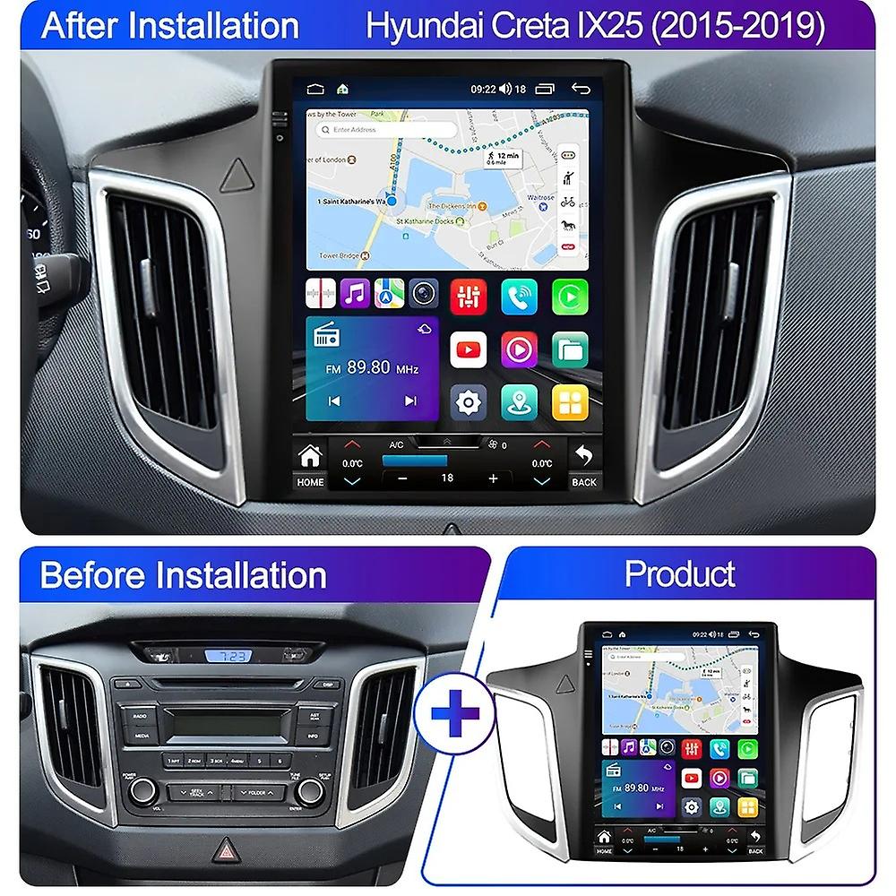 Multimedia Car Radio Android Wireless Carplay Android Auto for Hyundai Creta IX25 2015 - 2019 ...