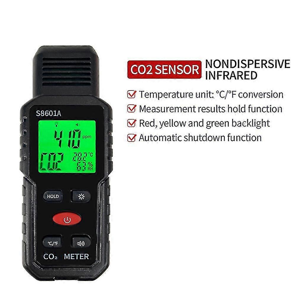 Portable CO2 Meter: 3-in-1 Air Quality Monitor for Carbon Dioxide ...