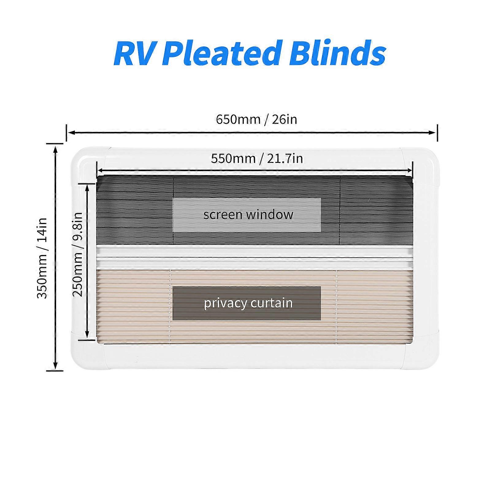 Rv Interior Window Blind 24 X 12 in UV Blocking Heat Insulated Privacy ...