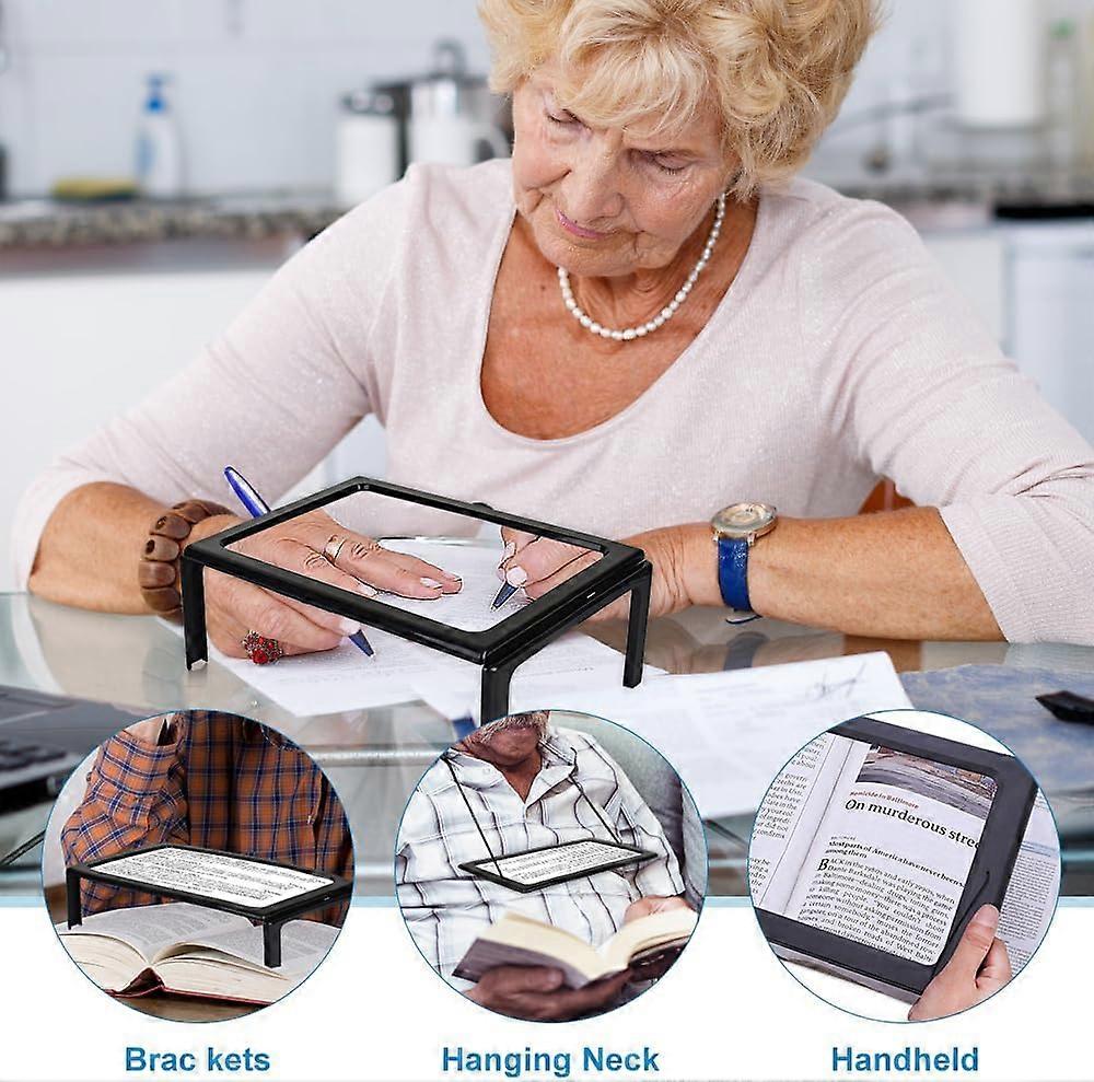 Reading Magnifier, 3X Magnification A4 Rectangular Illuminating ...