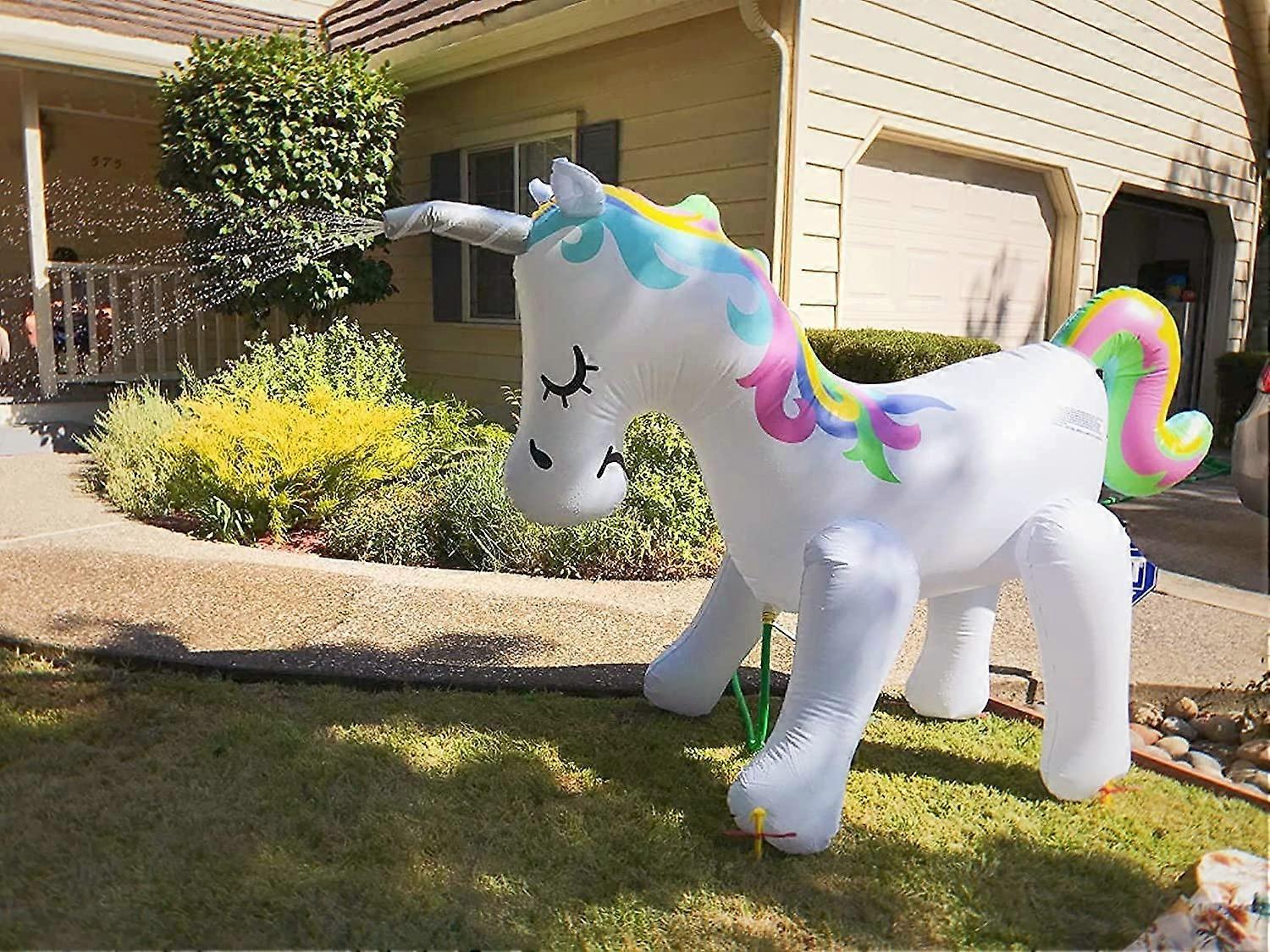 Giant Inflatable Unicorn Sprinkler Unicorn Water Toys for Summer Yard ...