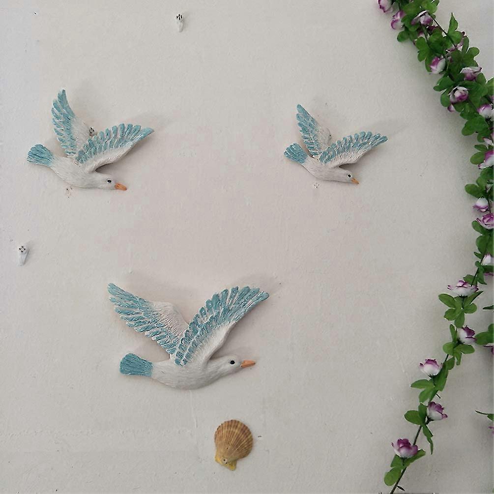 3 Pieces Ceramic Birds Sea Gull Wall Art Decorations Nautical Beach ...