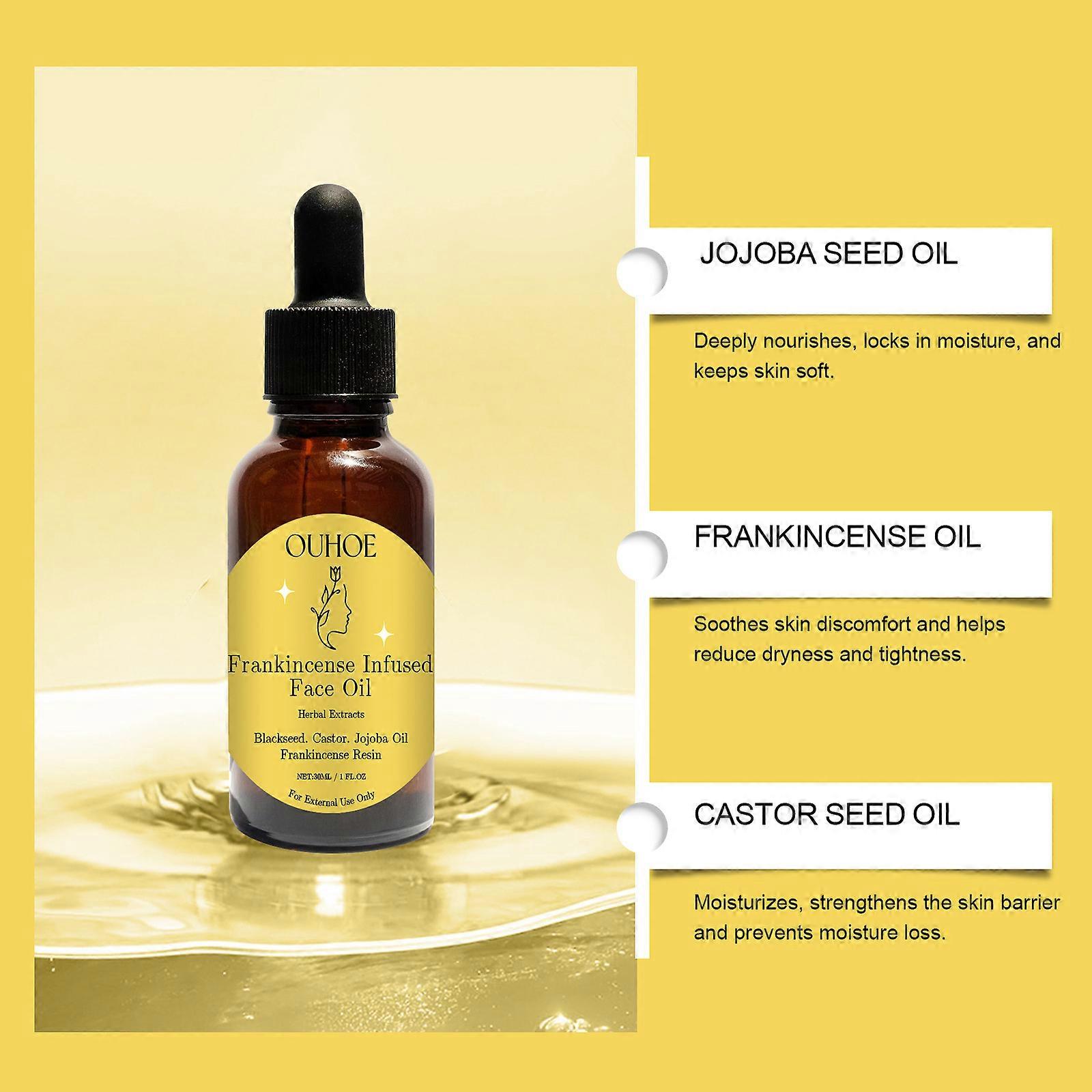 Frankincense Resin Infused Organic Black Seed, Castor & Jojoba Oils for Face Anti-Ageing Miracle ...