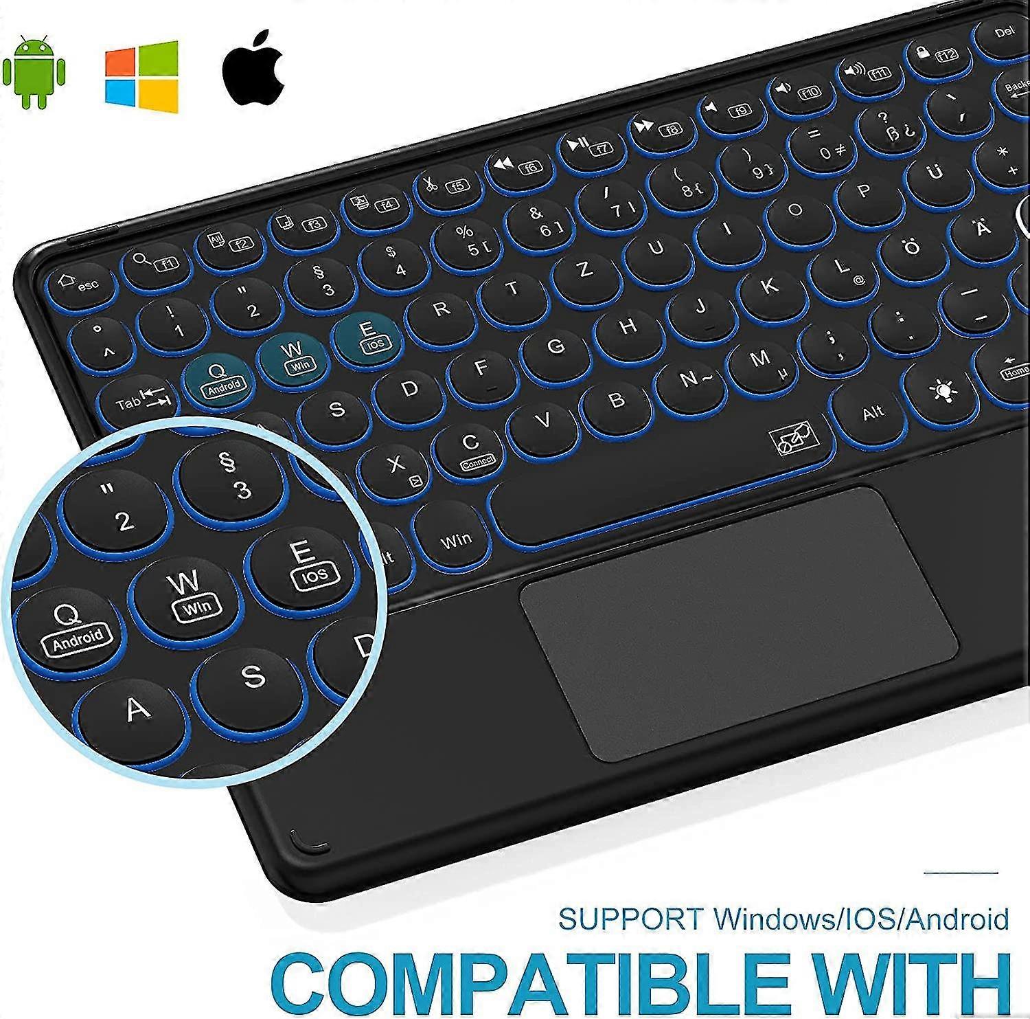 Touchpad Şarj Edilebilir Taşınabilir Kablosuz Bluetooth Tablet Klavye ile Bluetooth Klavye ...