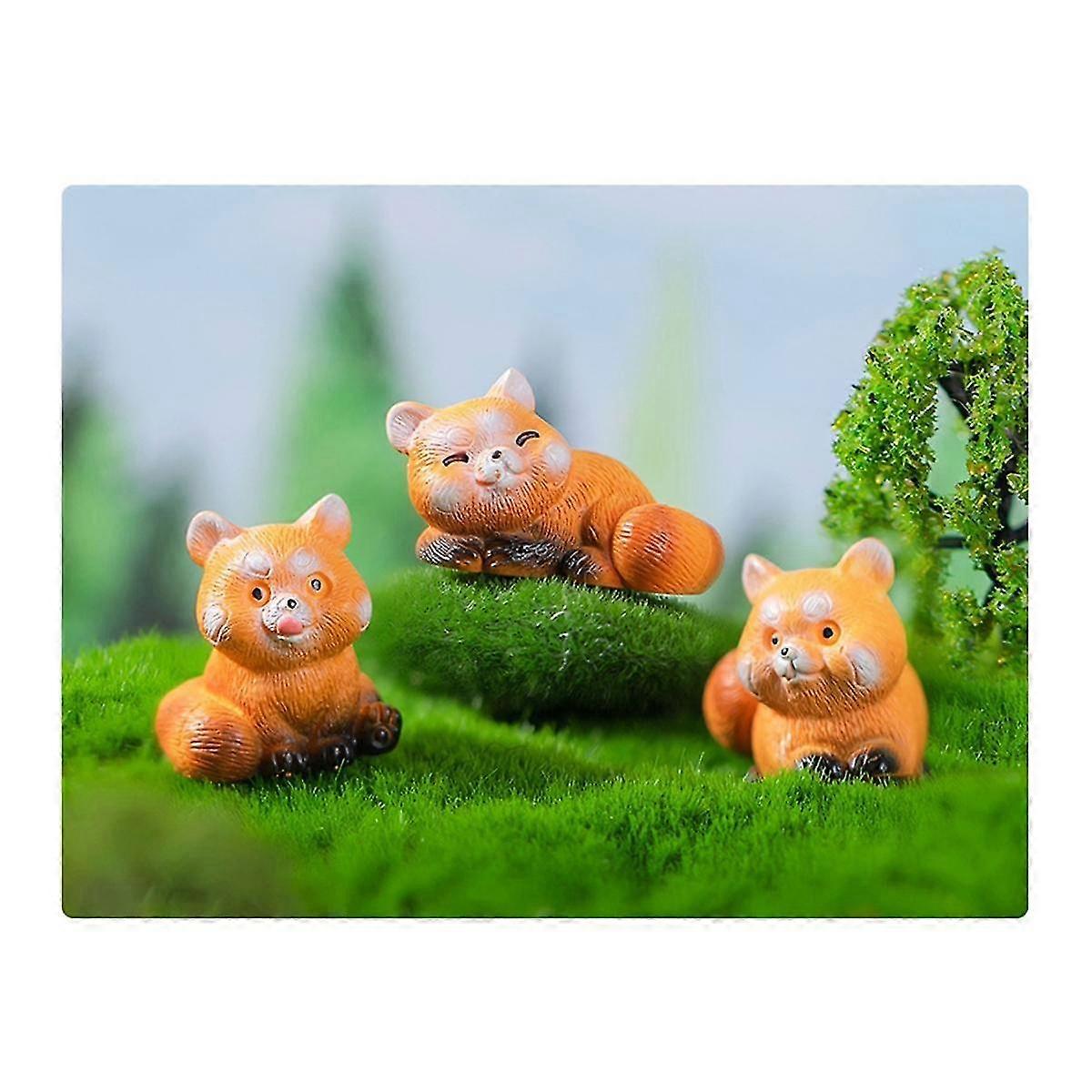 Miniature Small Figurines 1 Inch Cartoon Mini Red Panda Figures Set ...