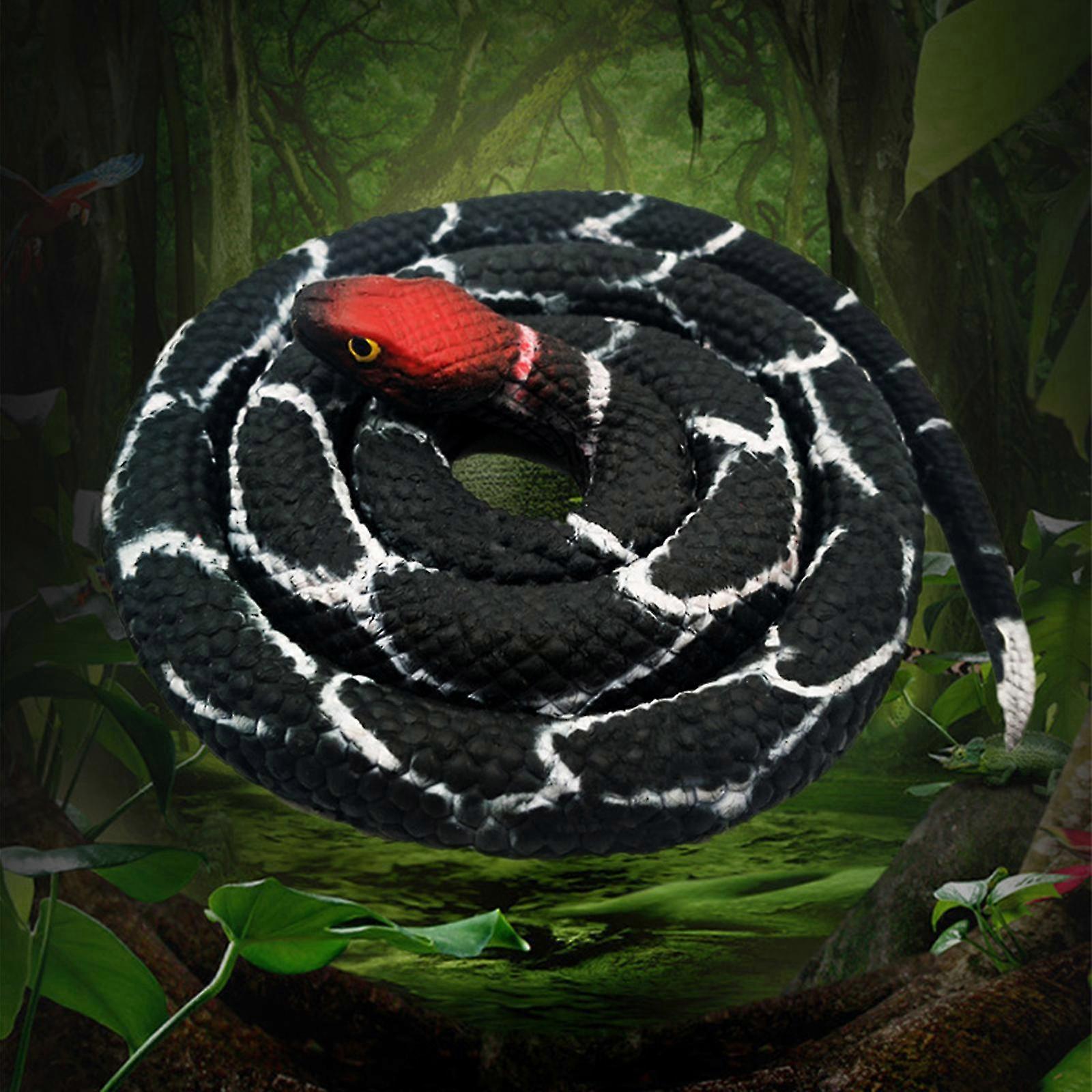 Realistic Fake Snakes Toy Soft Rubber Snake Figure Garden Snake Scare ...