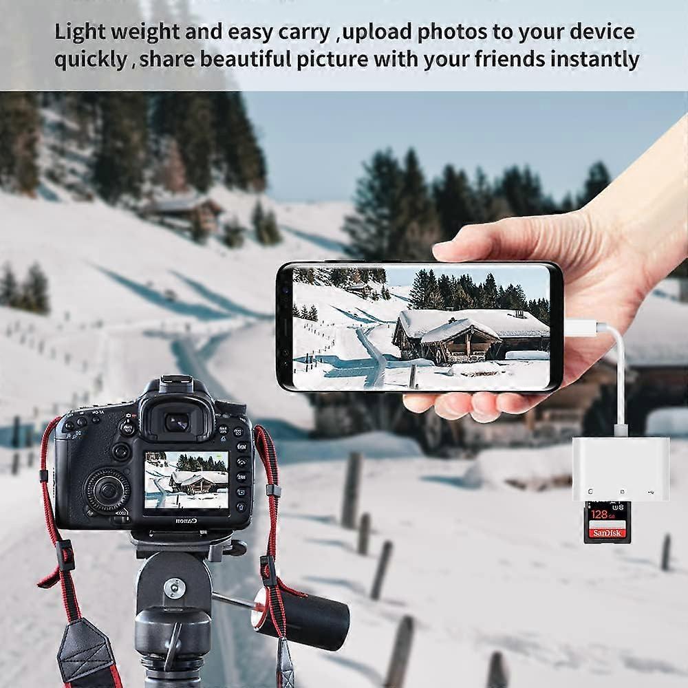 USB C to Micro SD TF Memory Card Reader, 3 in 1 Camera Card Reader ...