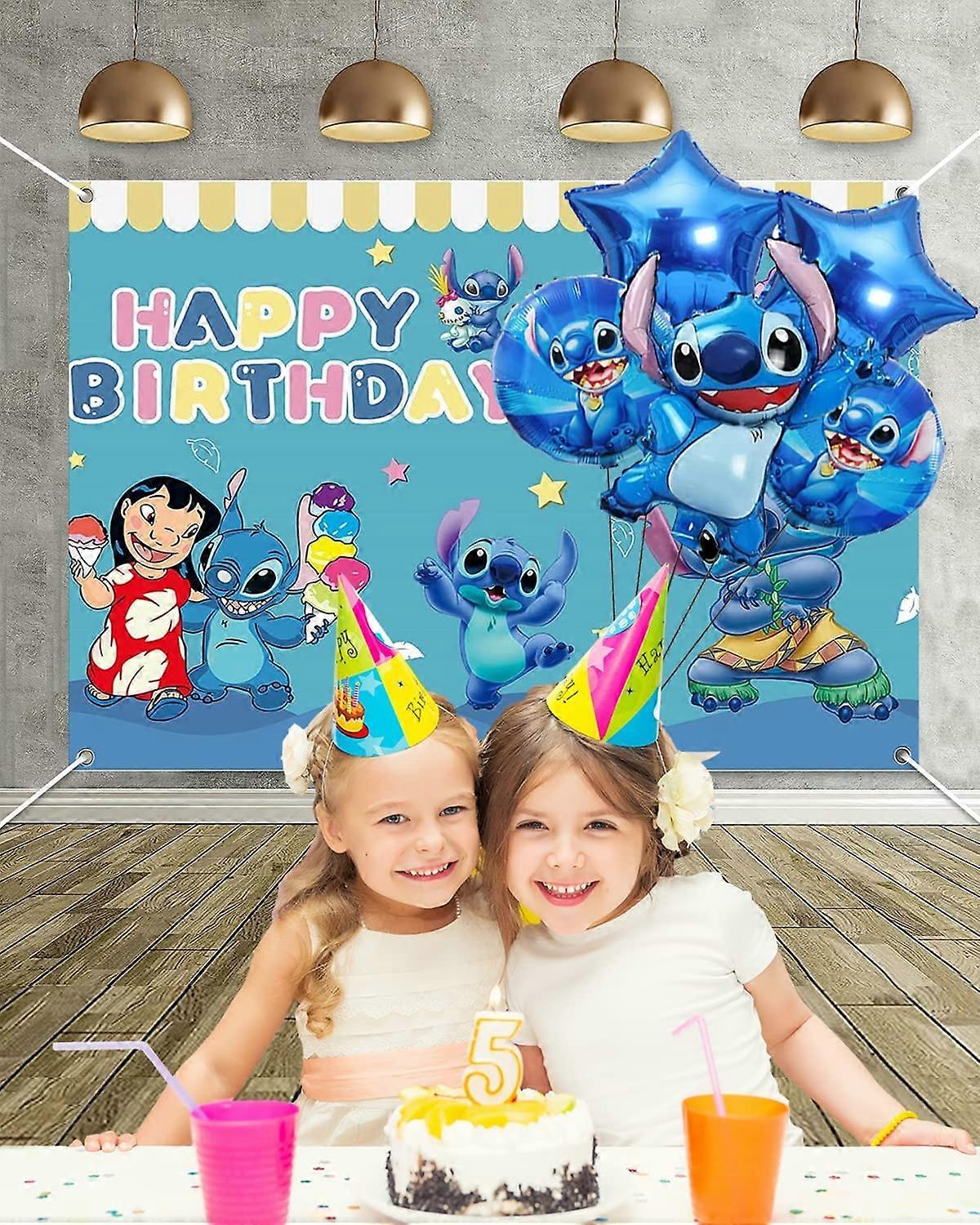 Lilo and Stitch Themed Party Banners and 5 Pieces of Lilo and Stitch Balloons Birthday ...