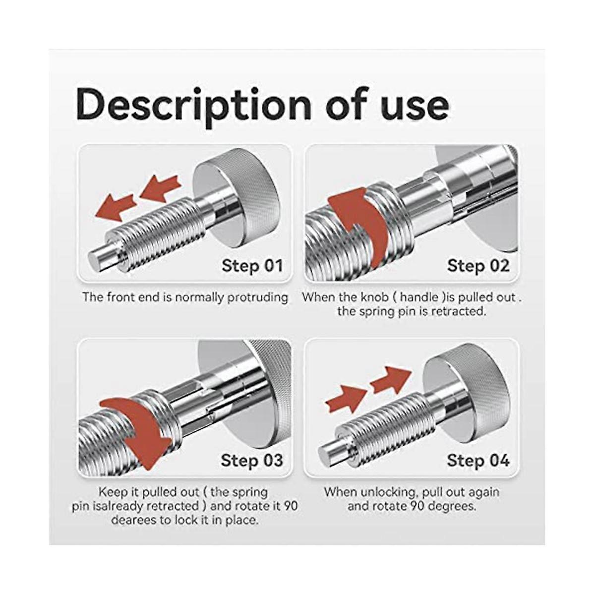 Quick Release Pins, Tools Handle for M6 Retractable Spring Locking Pins ...