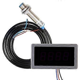 AC 220V 4 Digital LED RED Tachometer RPM Speed Meter+Hall Proximity ...