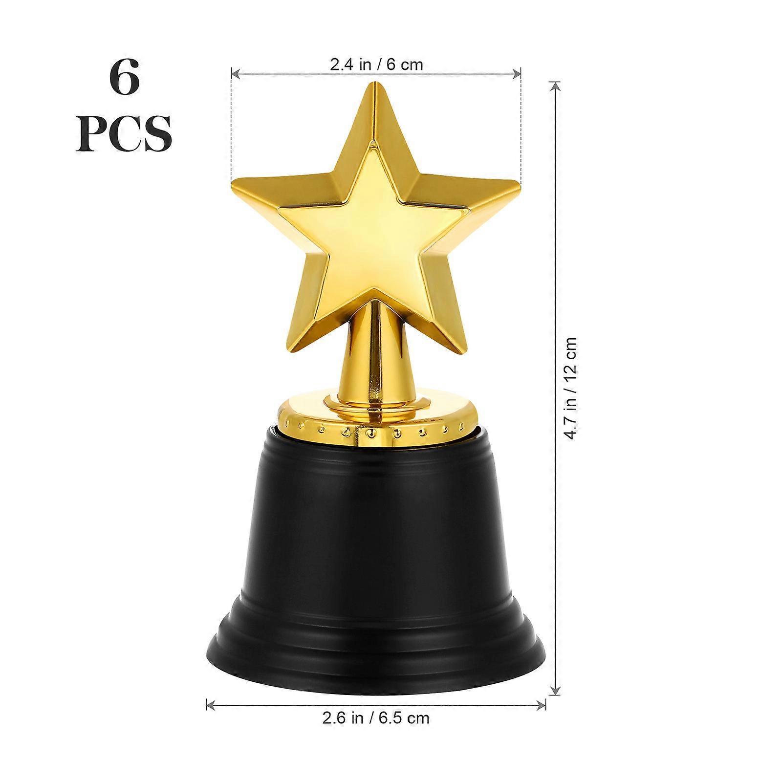 6 Pcs Star Trophy Awards Plastic Trophies Party Favors Kid Classroom ...