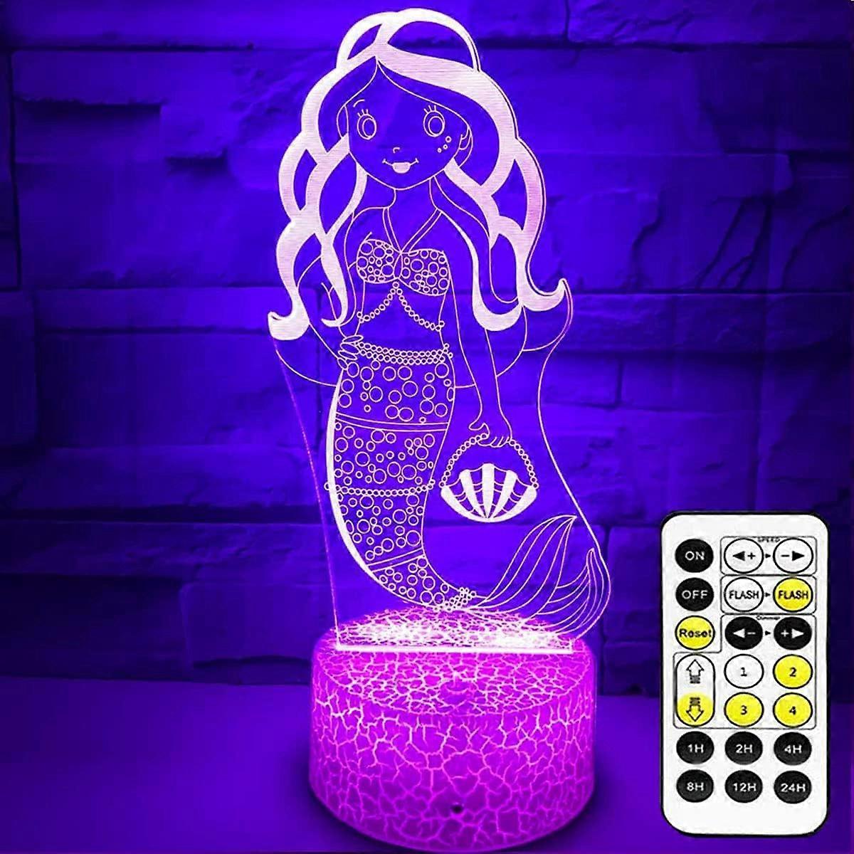3D Mermaid Night Lights for Kids, Mermaid Toys for Girls, 7 Color ...