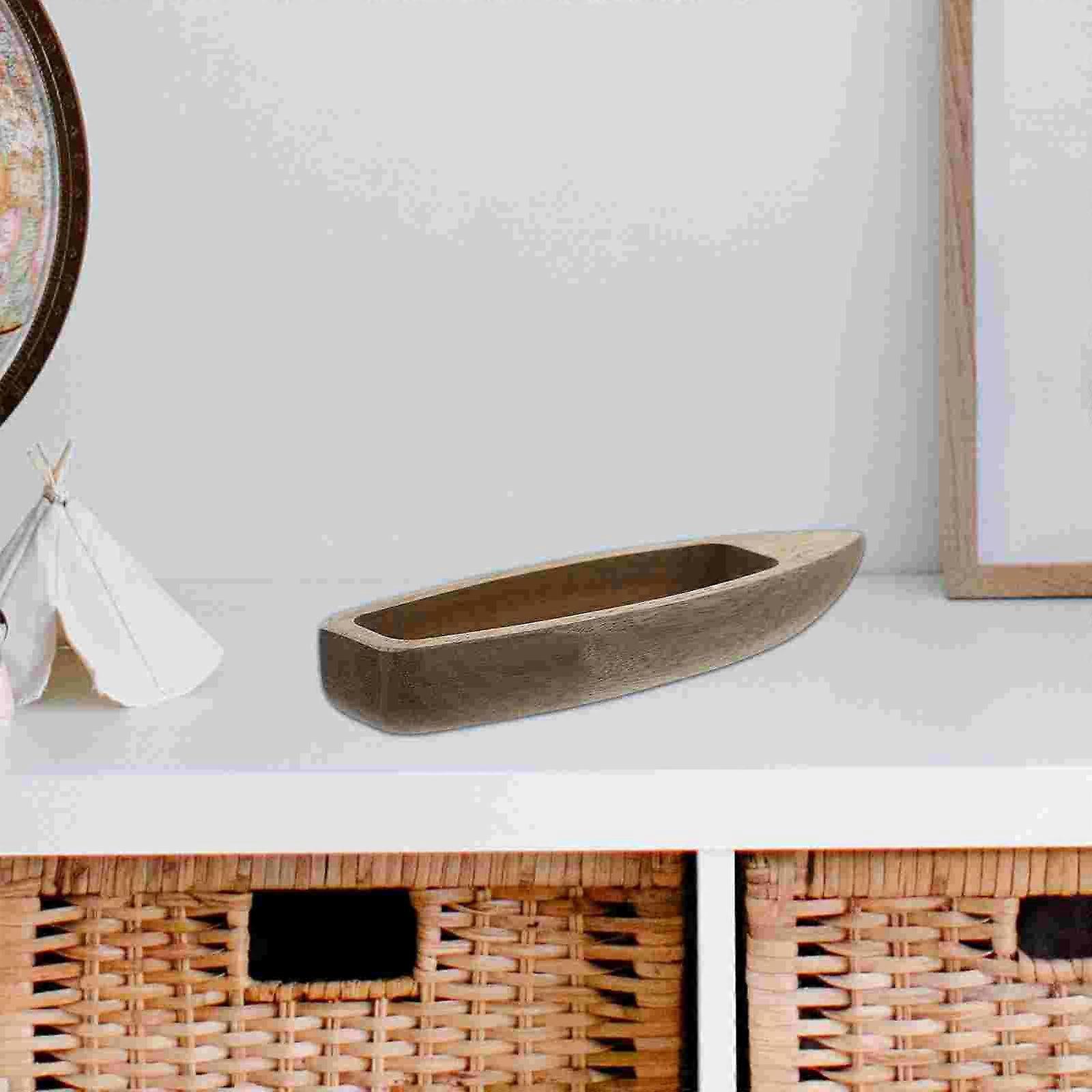 Wooden Boat Decor Unfinished Boat Natural Wooden Boat Craft Fishing ...