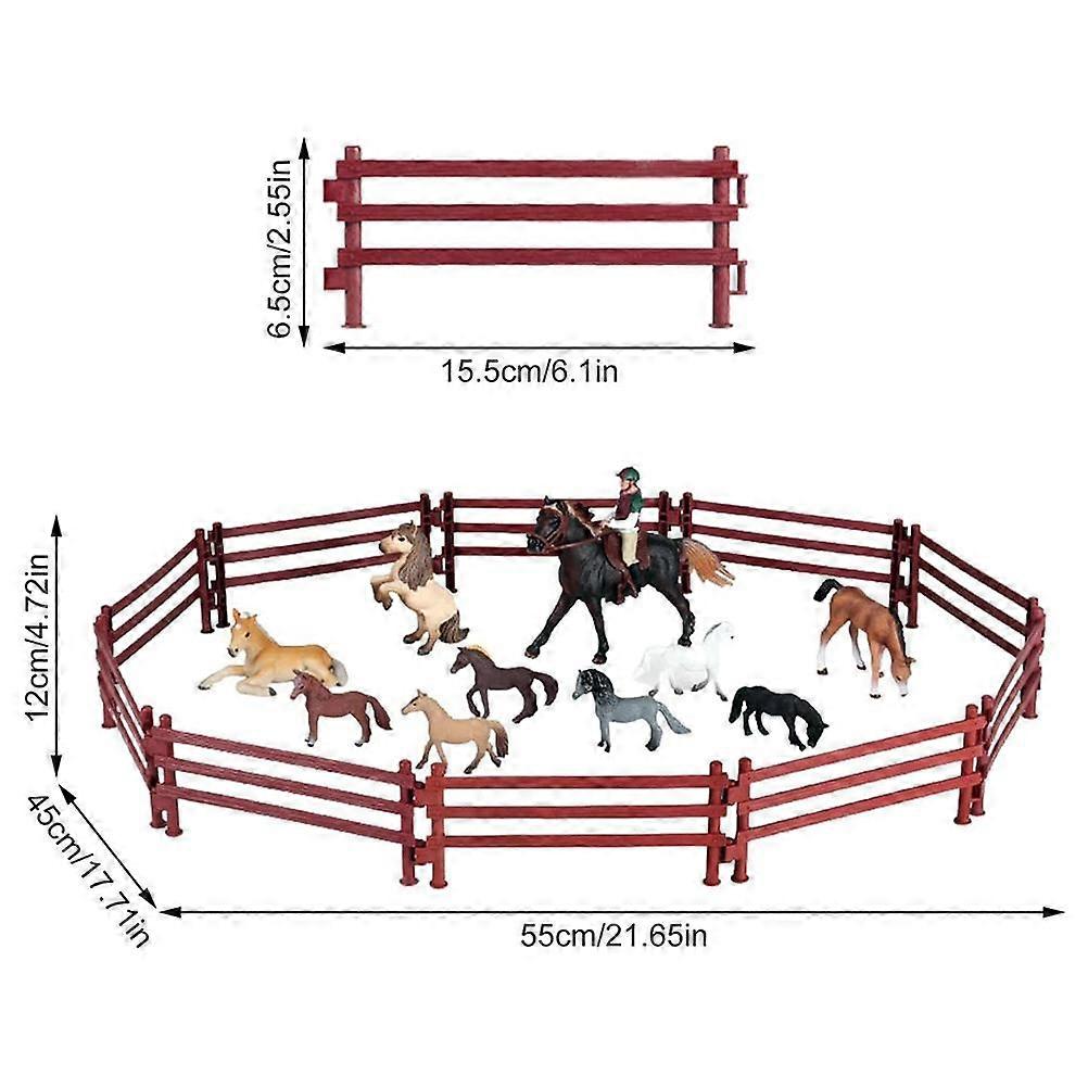 Simulation Horse and Horseman Figure Model with Fence Farm Simulation ...