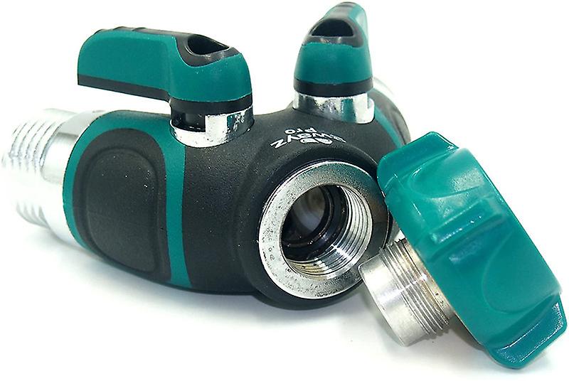 2-way heavy duty garden tap splitter, hose splitter, with shut-off ...
