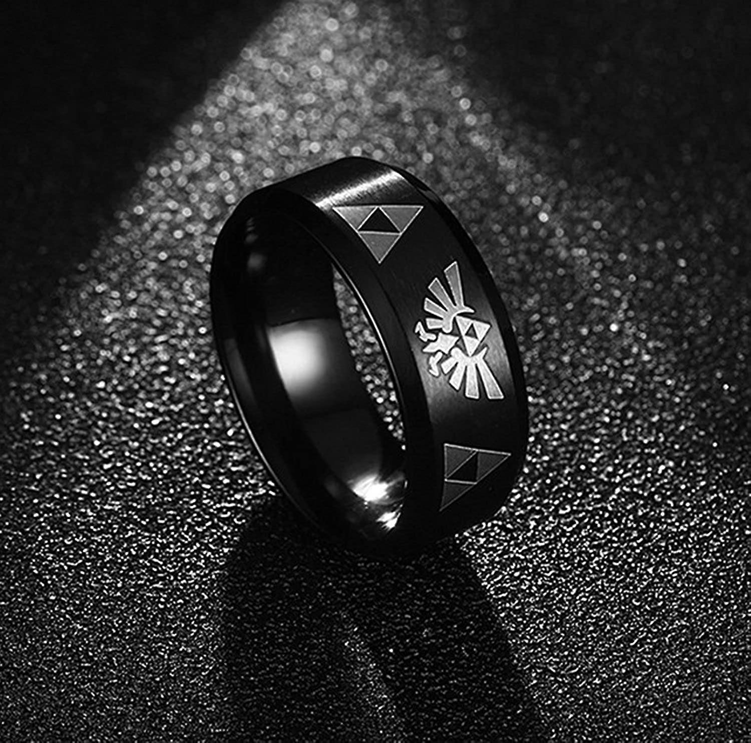 Ubiuo 8mm The Legend Of Zelda Triforce Ring, Stainless Steel Matte ...