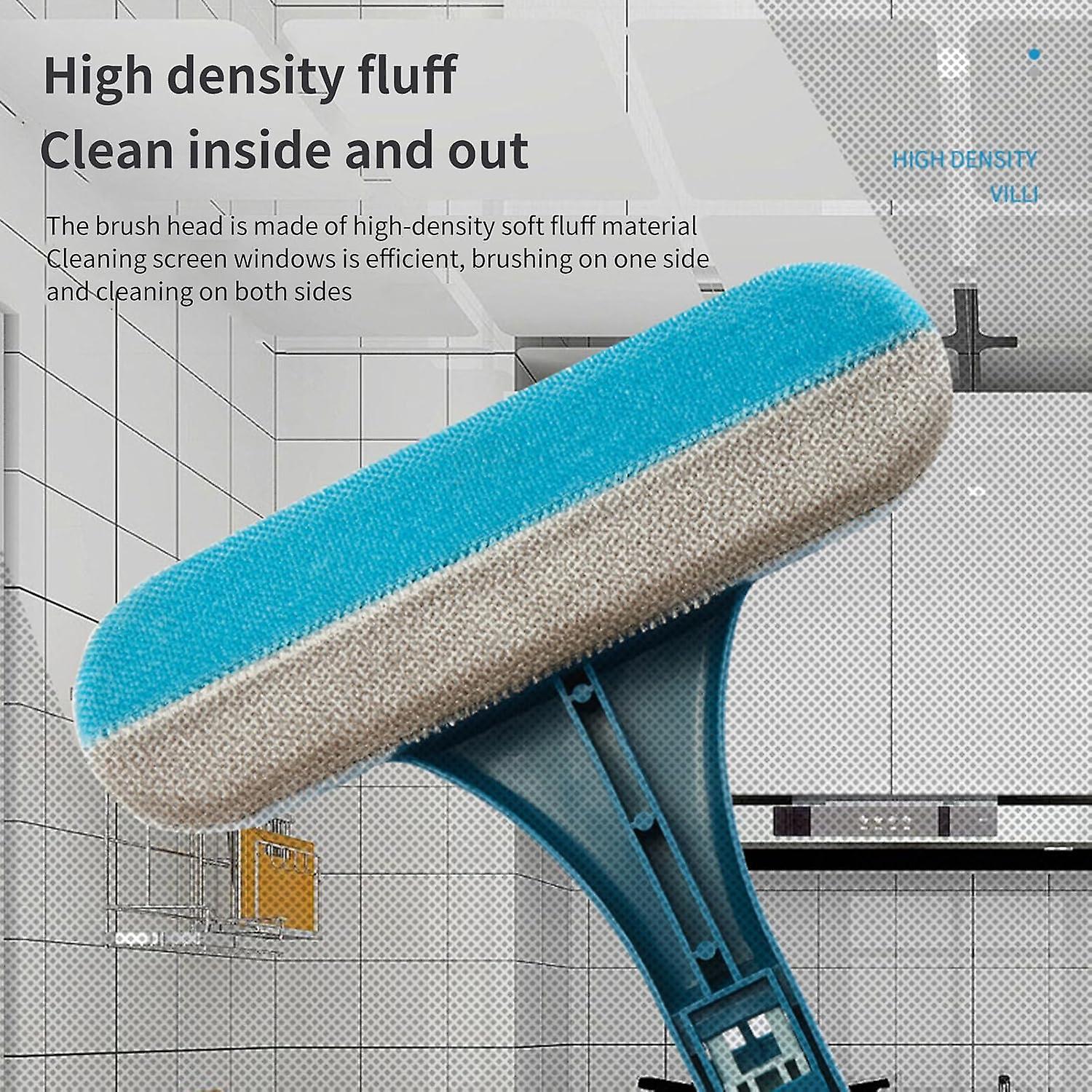 2 in 1 Window Cleaner Brush, Extendable Mesh Cleaner Tool | Wet and Dry ...
