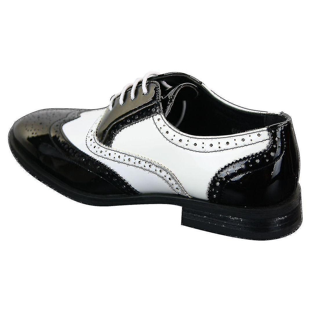 Men's Lace Patent Brogues Shoes Gatsby Classic 1920's Shiny | Fruugo UK