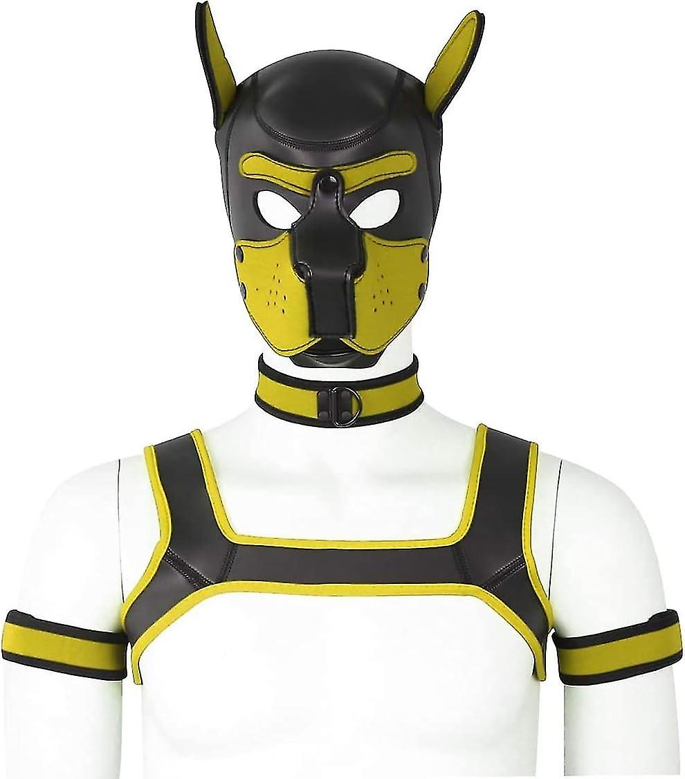 Adults Neoprene Puppy Hood Mask, Removable Cosplay Dog Full Face Pup ...
