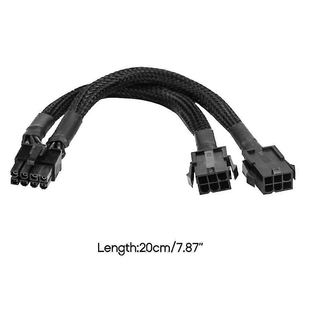 8pin Male To Dual 6 Pin Female Cable Adapter Dual- 6pin To 8-pin Gpu Cable 20cm-Yvan | Fruugo UK