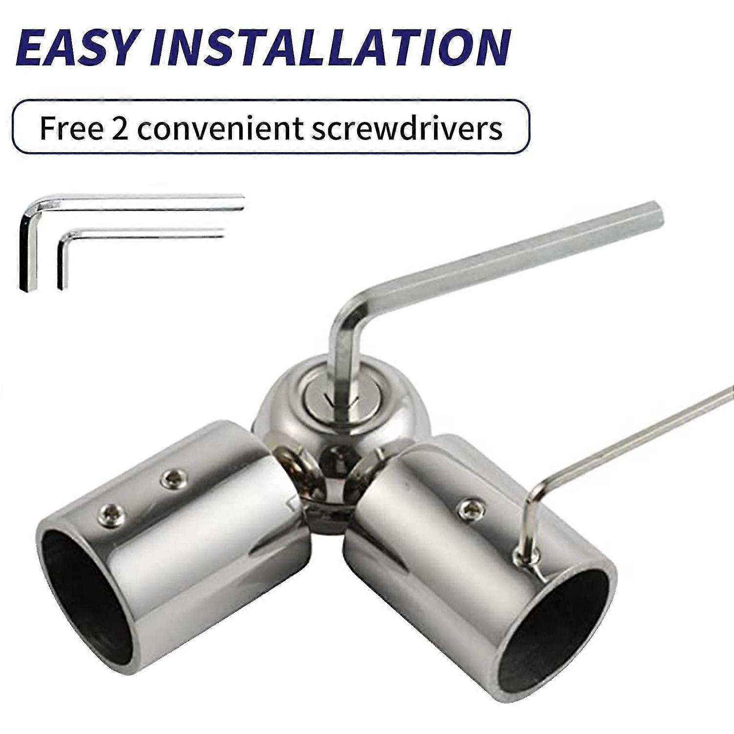 2pcs Curtain Rods Corner Connector, Adjustable Curtain Rod Corner ...