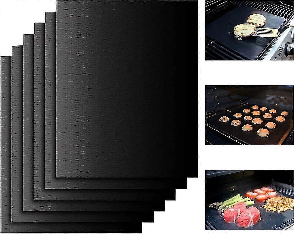 Grill Mat Set Of 6-100% Non-stick Bbq Grill Mats, Heavy Duty, Reusable ...