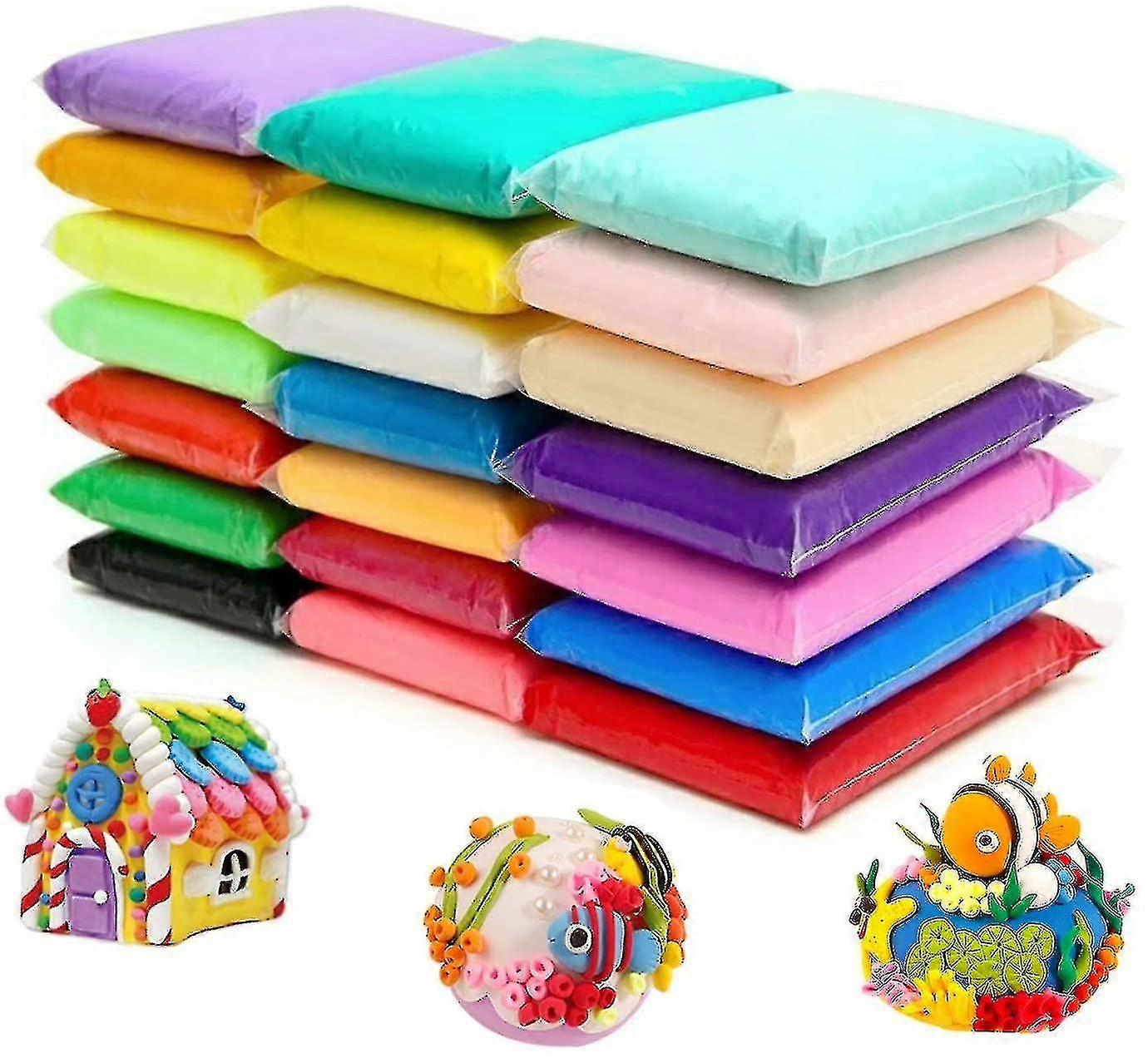 24 Colors Air Drying Clay Magic Kids Clay Safe Nontoxic Modeling Clay ...