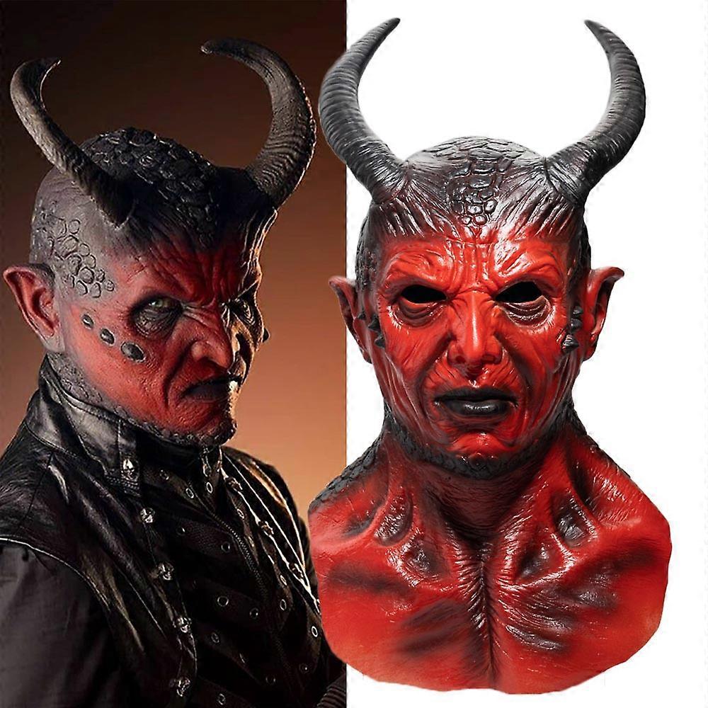 Horror Devil Latex Mask Cosplay Spooky Demon Hellfire Beast Prank ...