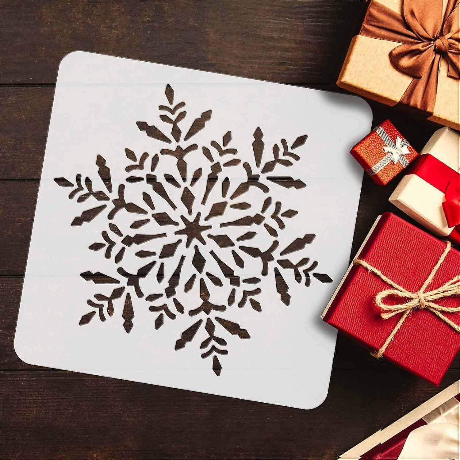 Snowflake Stencil Decoration Template 11.8x11.8 inch Plastic Christmas ...