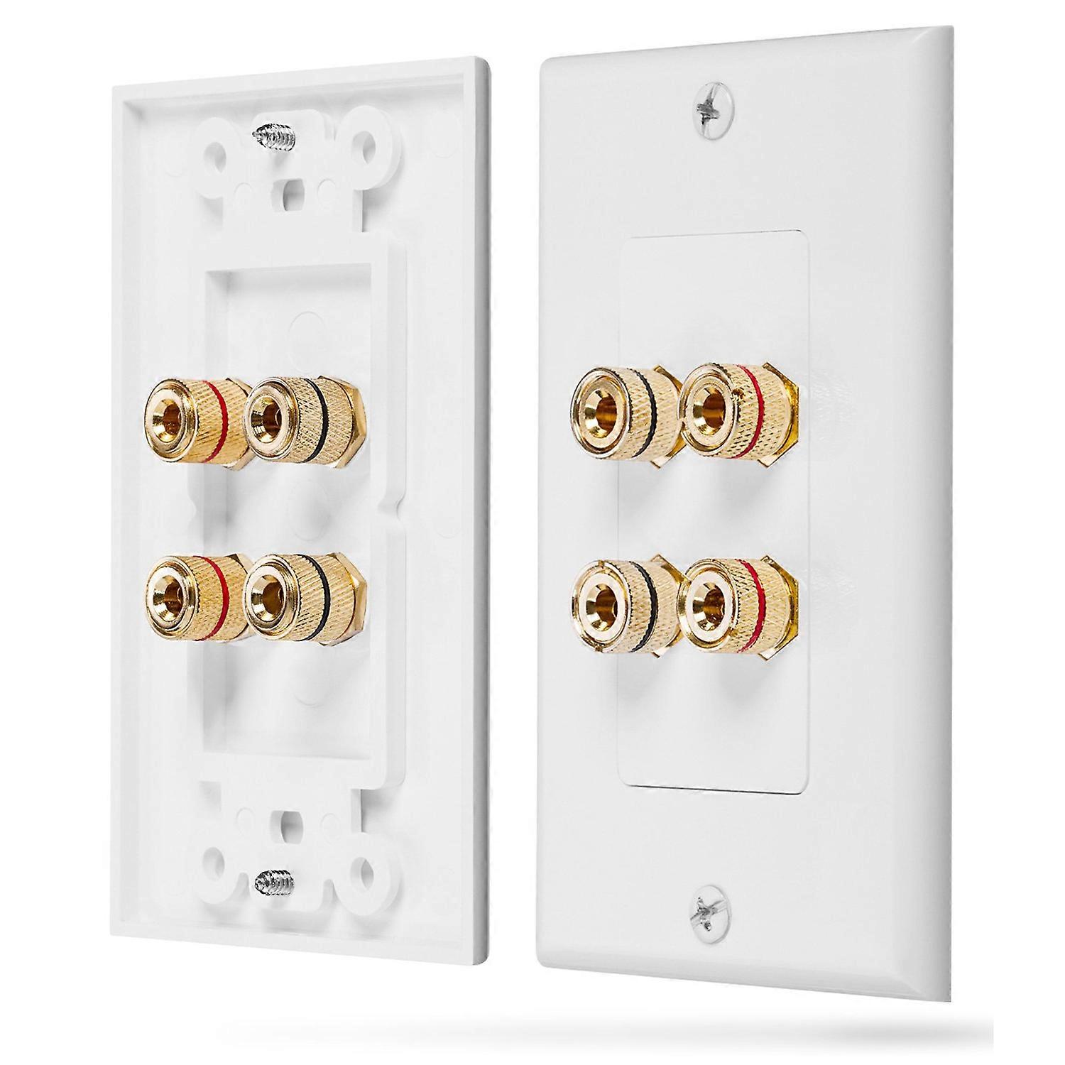 4 Posts Speaker Wall Plate Home Theater Wall Plate Audio Panel for 2 ...