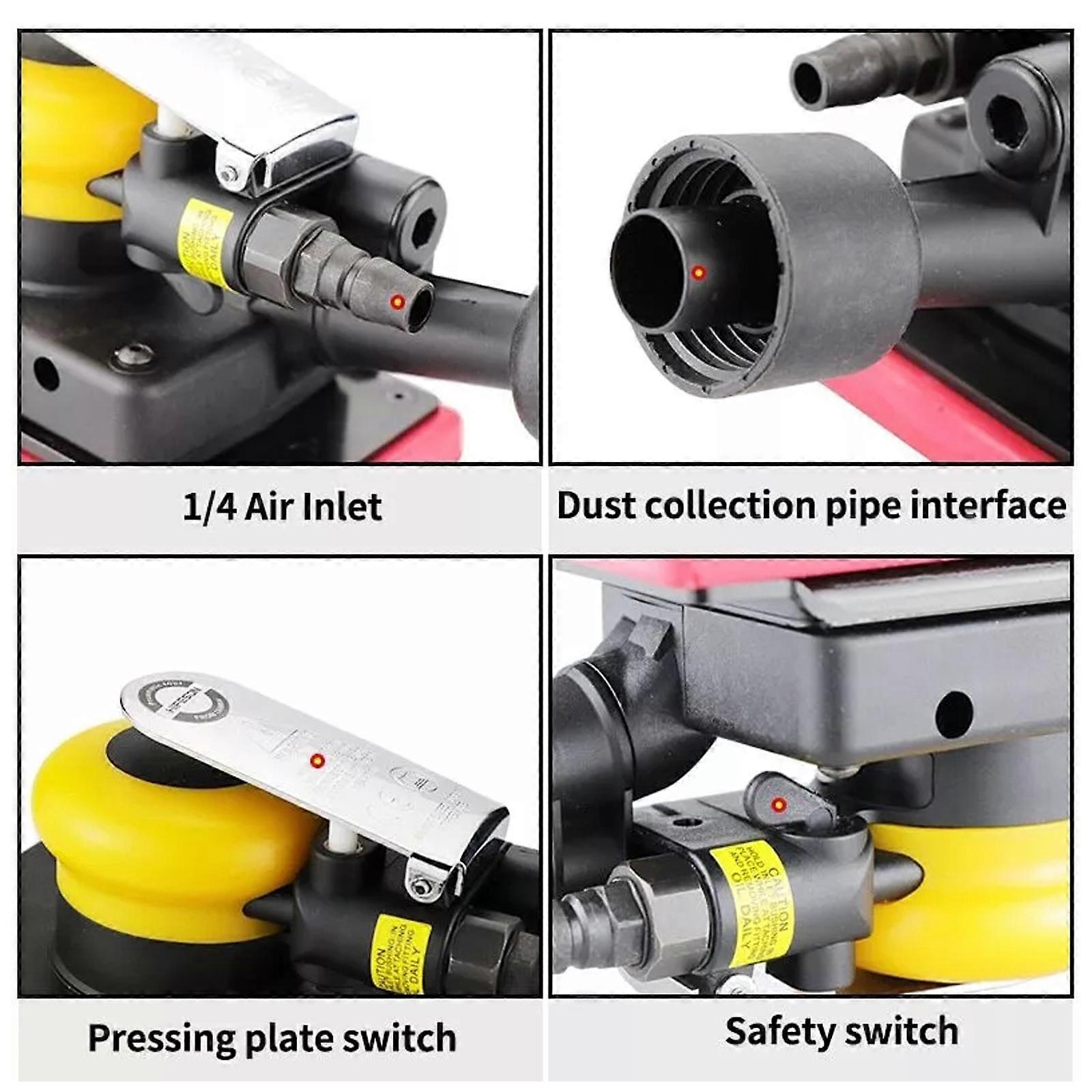 Pneumatic Orbital Rectangular Air Sander Pad Grinder Polisher Sanding ...