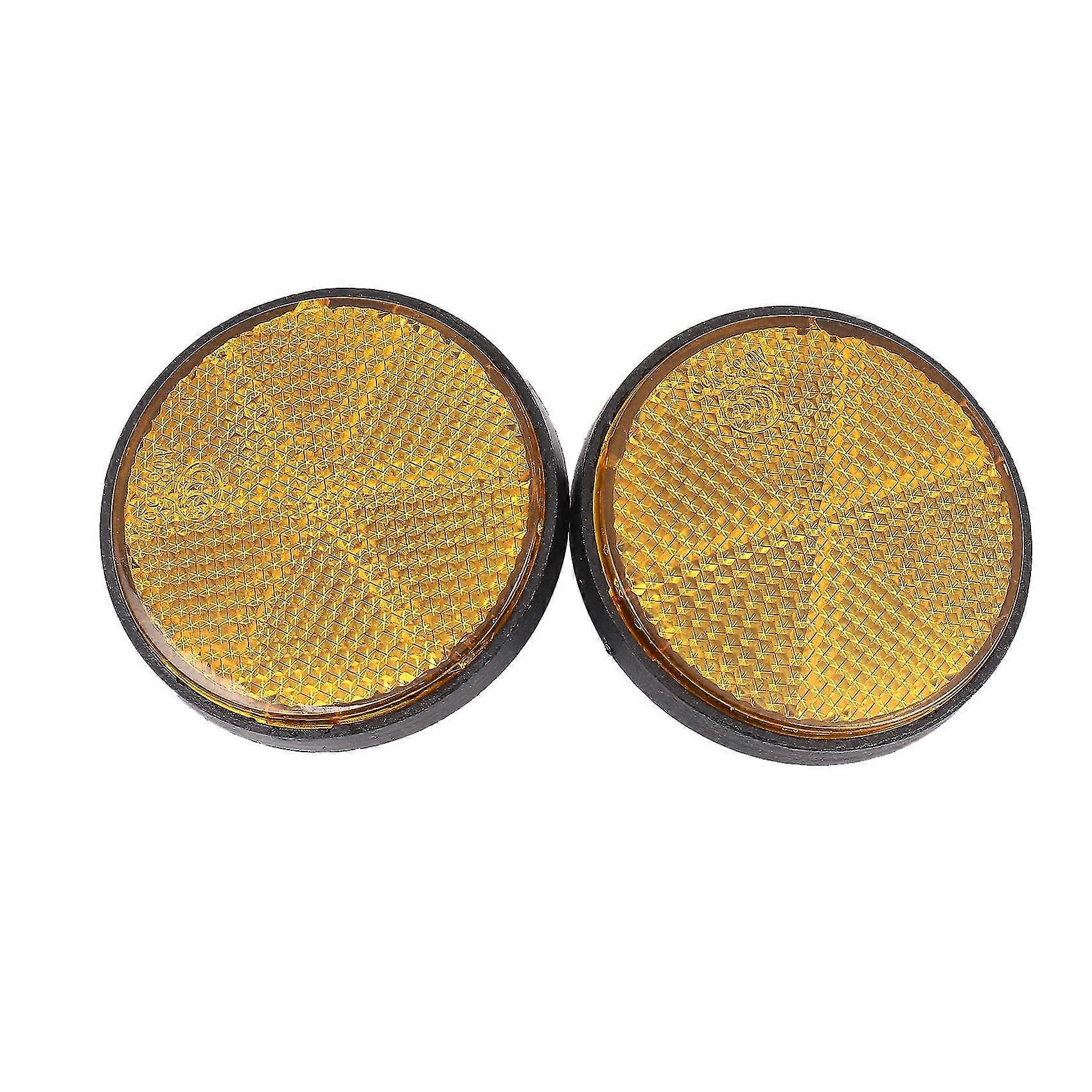 2 X 2inch Round Orange Reflectors Universal For Motorcycles Atv Bikes ...