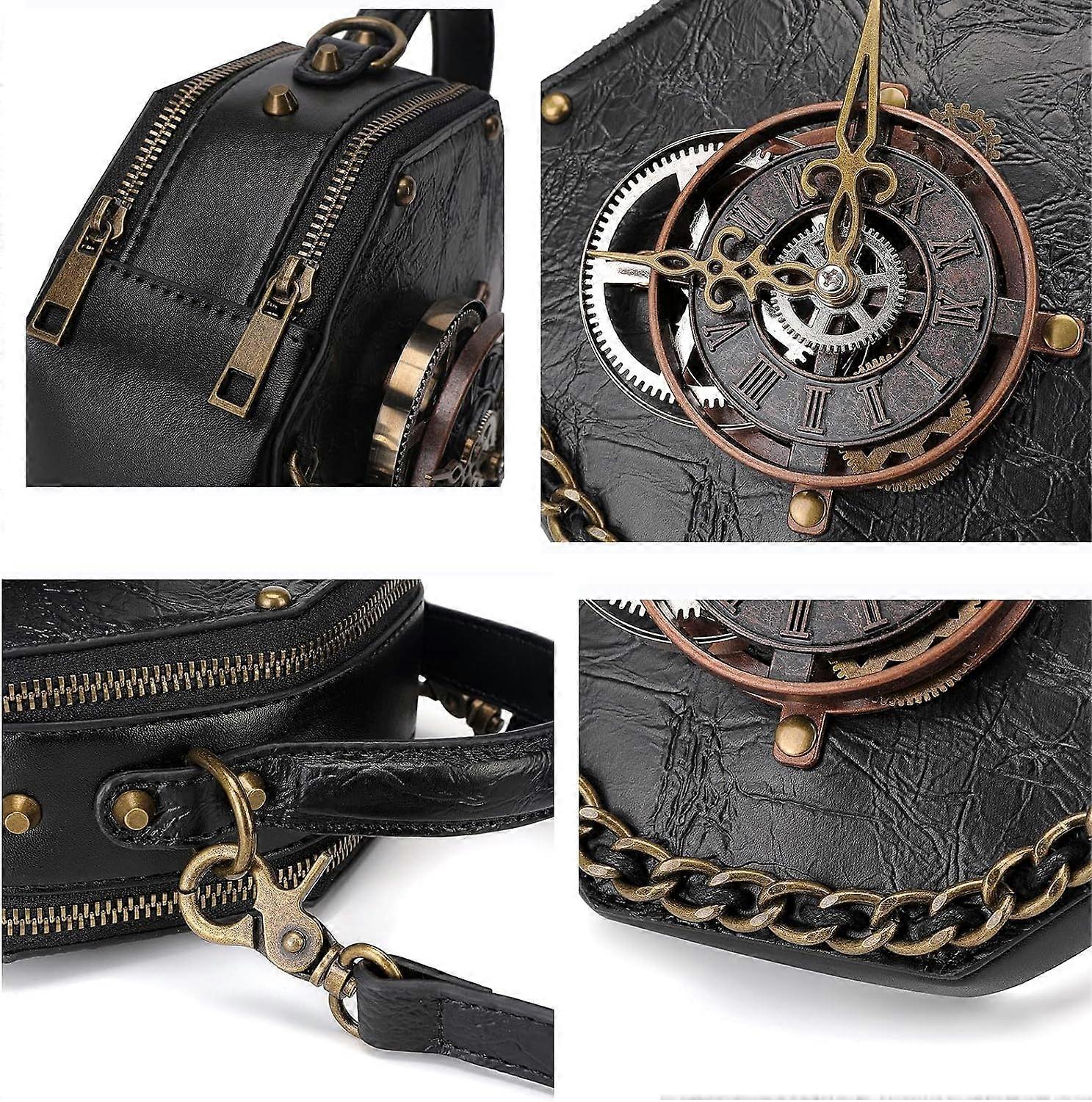 Clock Handbags for Women Shoulder Bags Female Flower Leather Prints ...