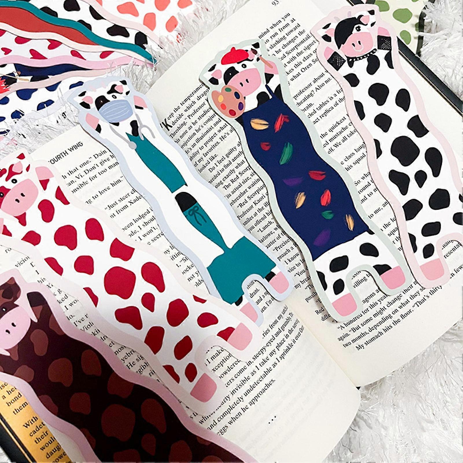 5Pcs Wavy Design Cow Bookmarks Schools Libraries Offices Homes Easy to ...